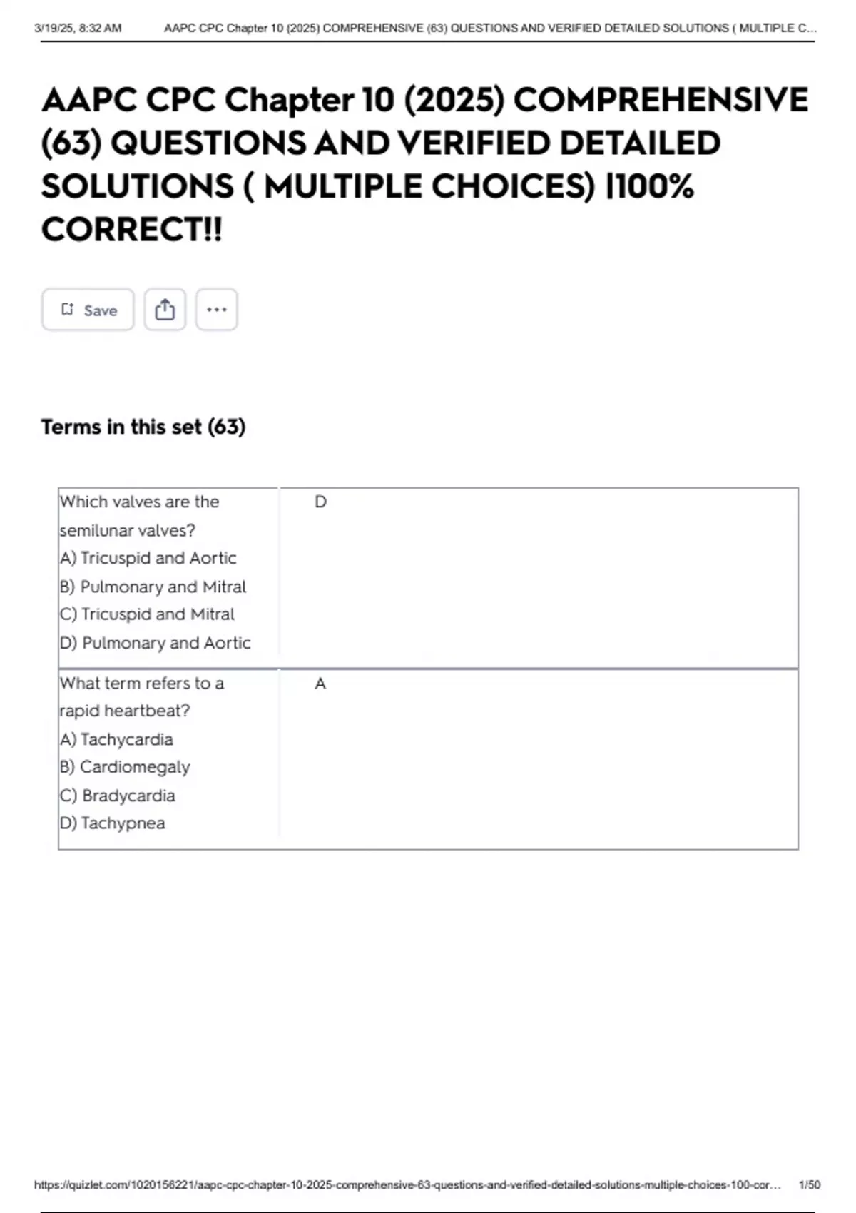 AAPC CPC Chapter 10 (2025) COMPREHENSIVE (63) QUESTIONS AND VERIFIED ...