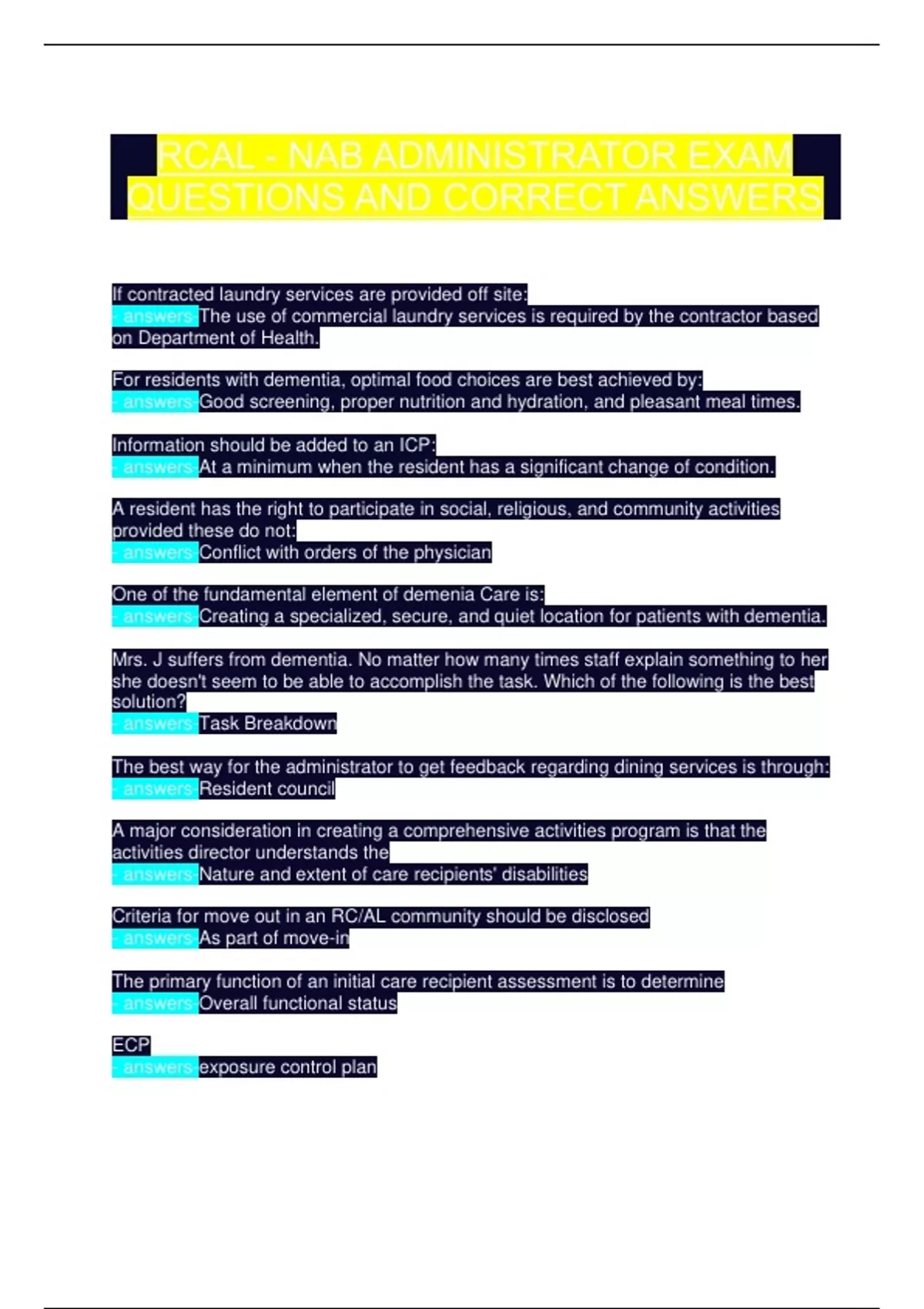 RCAL NAB Administrator Exam 2025: Comprehensive Study Guide with ...