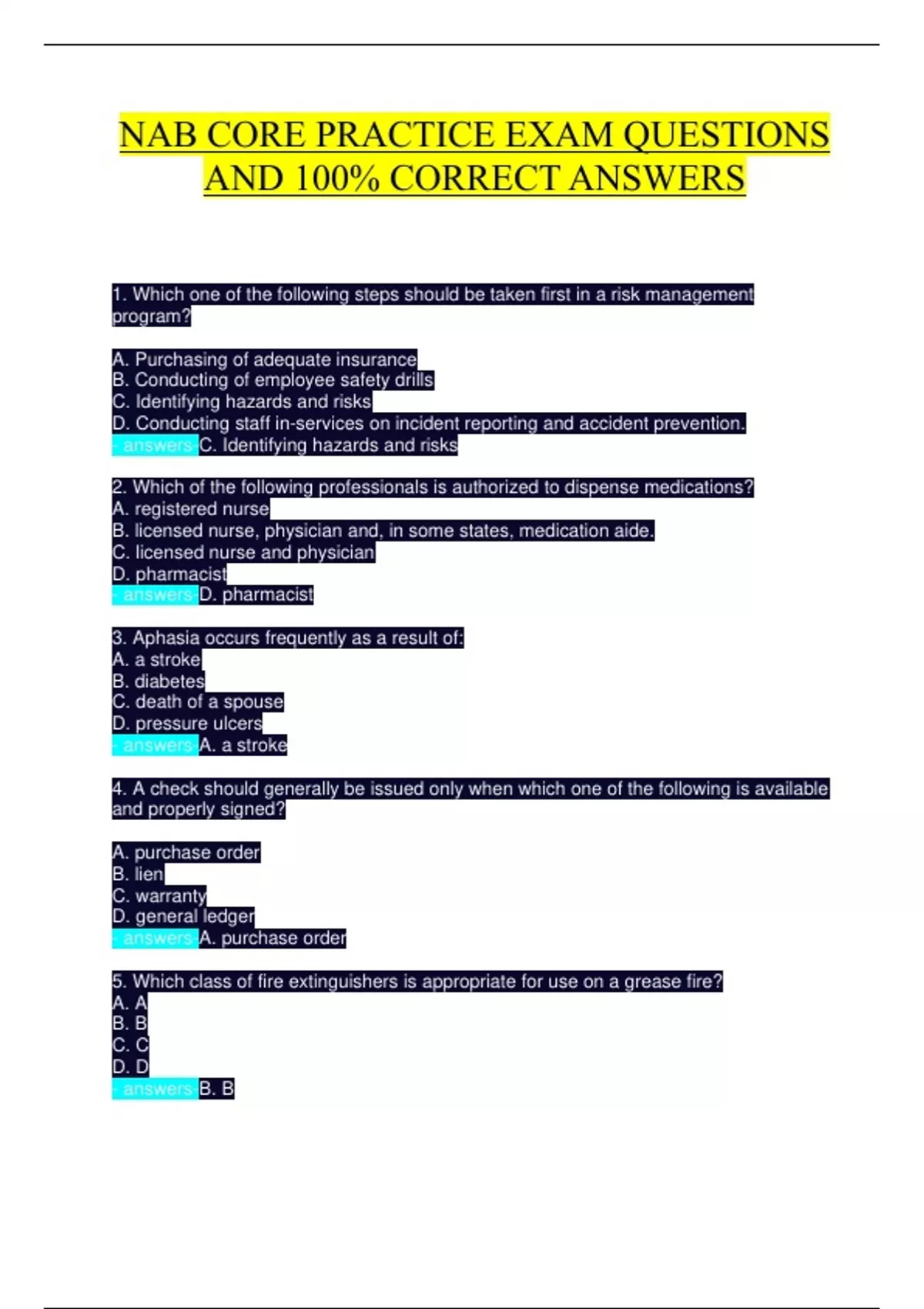 NAB CORE Exam 2025: Comprehensive Study Guide with Practice Questions ...