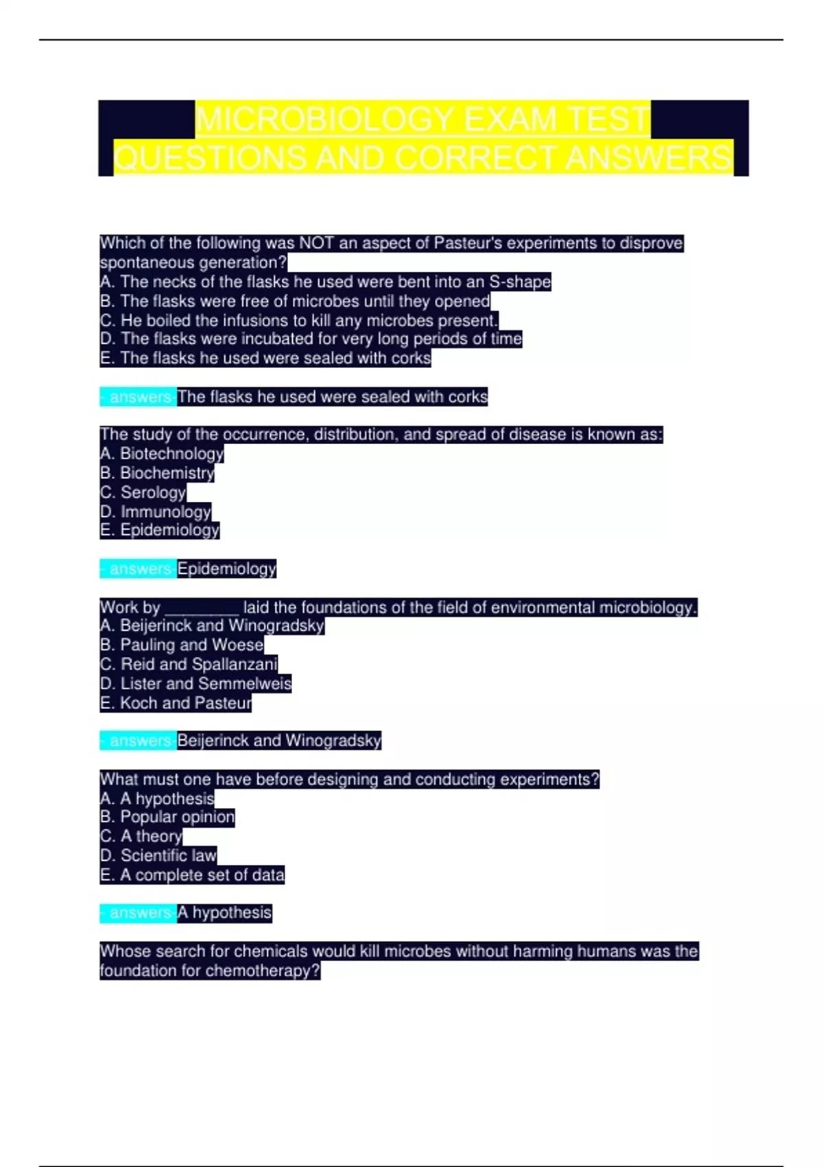 Microbiology Exam 2025: Comprehensive Study Guide with Practice ...