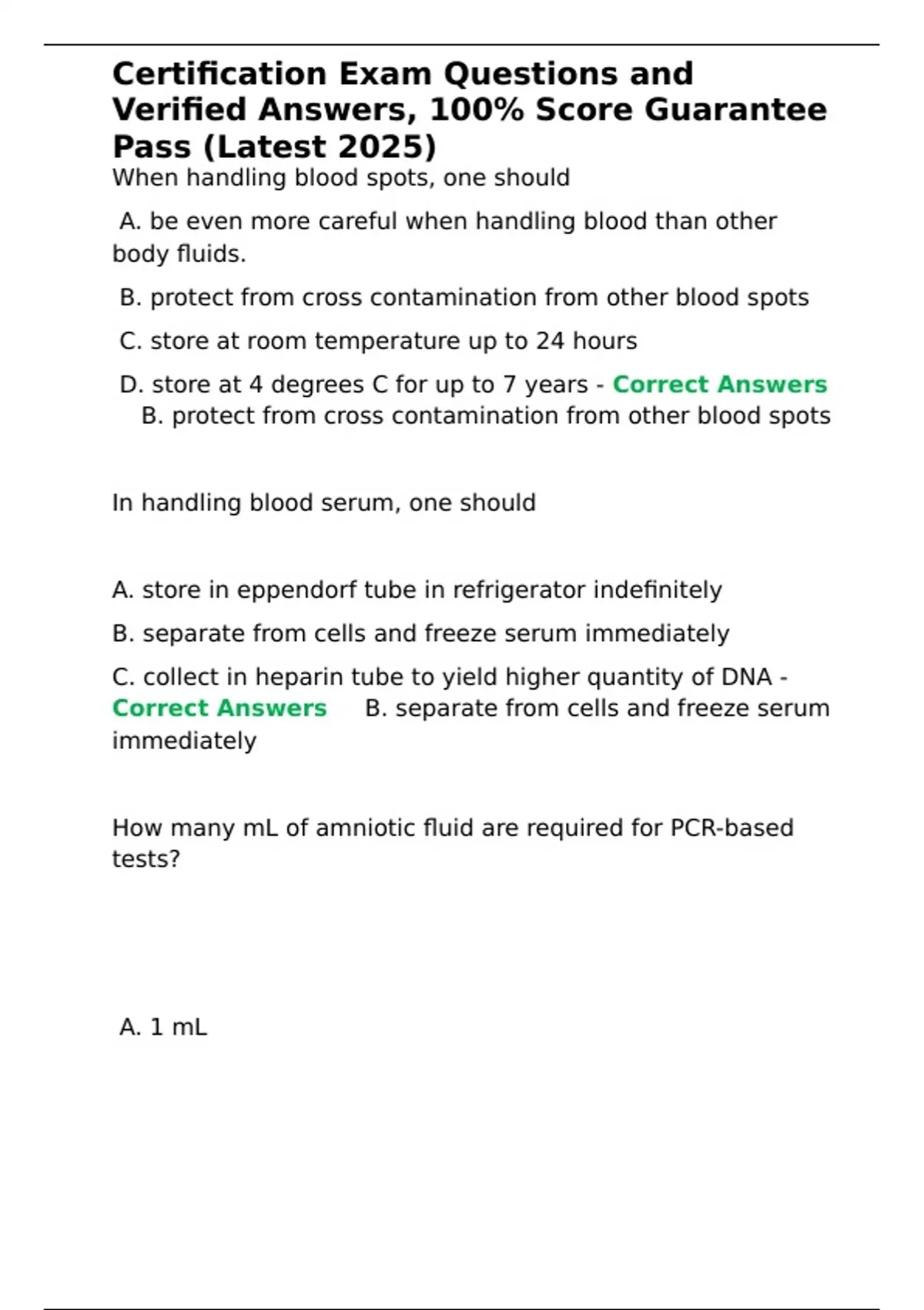 Certification Exam Questions And Verified Answers 100 Score Guarantee Pass Latest 2025