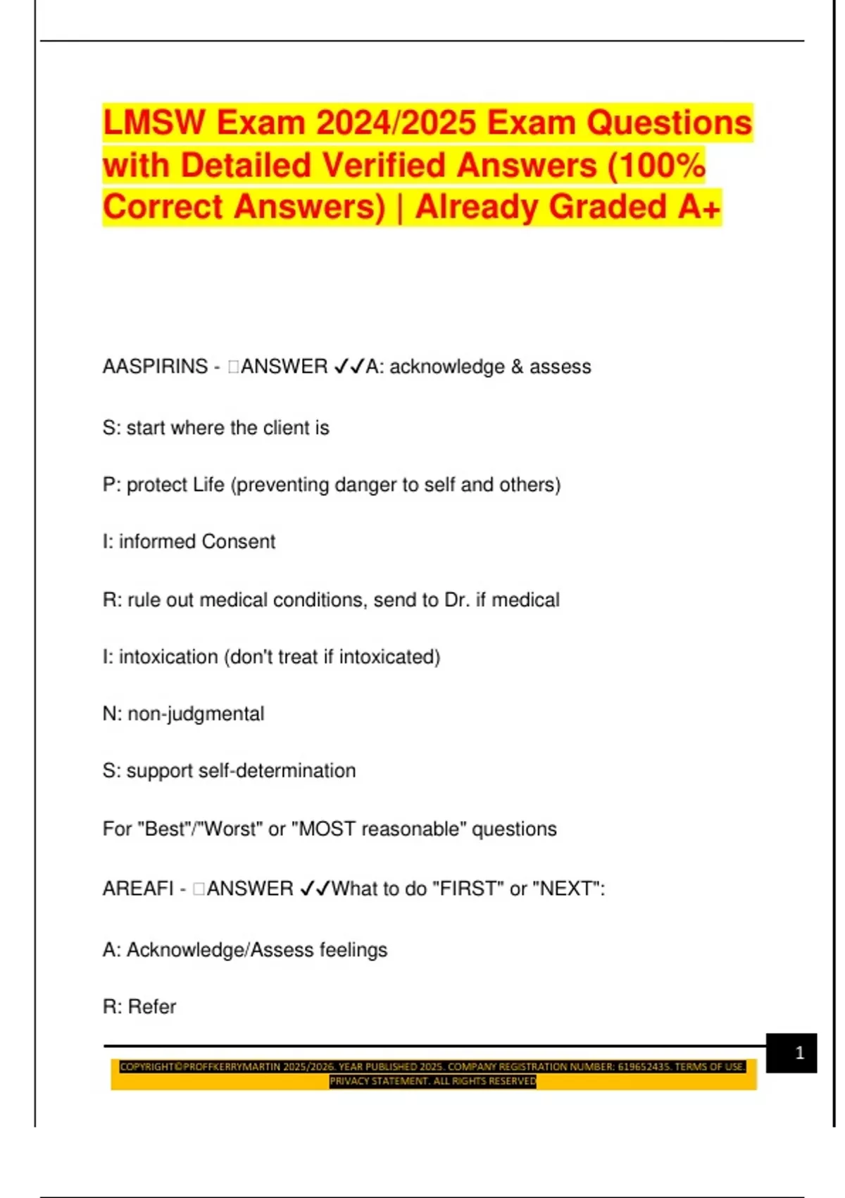 LMSW Exam 2024/2025 Exam Questions with Detailed Verified Answers (100% ...