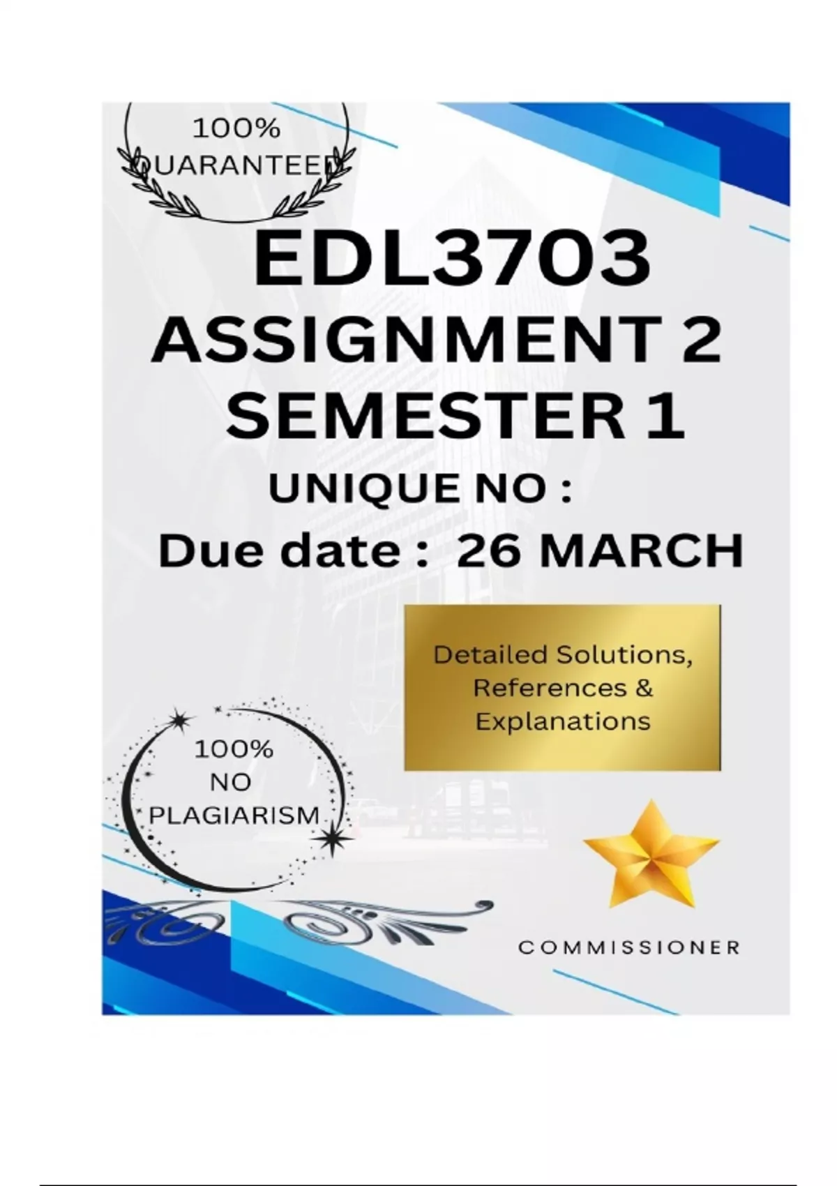 EDL3703 Assignment 2 (COMPLETE ANSWERS) Semester 1 2025 - DUE 26 March ...
