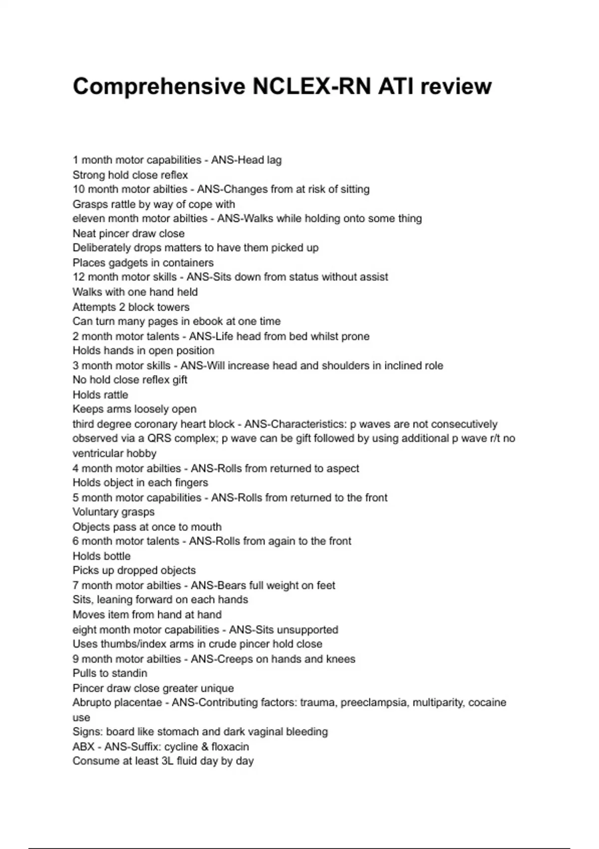 Comprehensive NCLEX-RN ATI review QUESTIONS WITH DETAILED VERIFIED ...