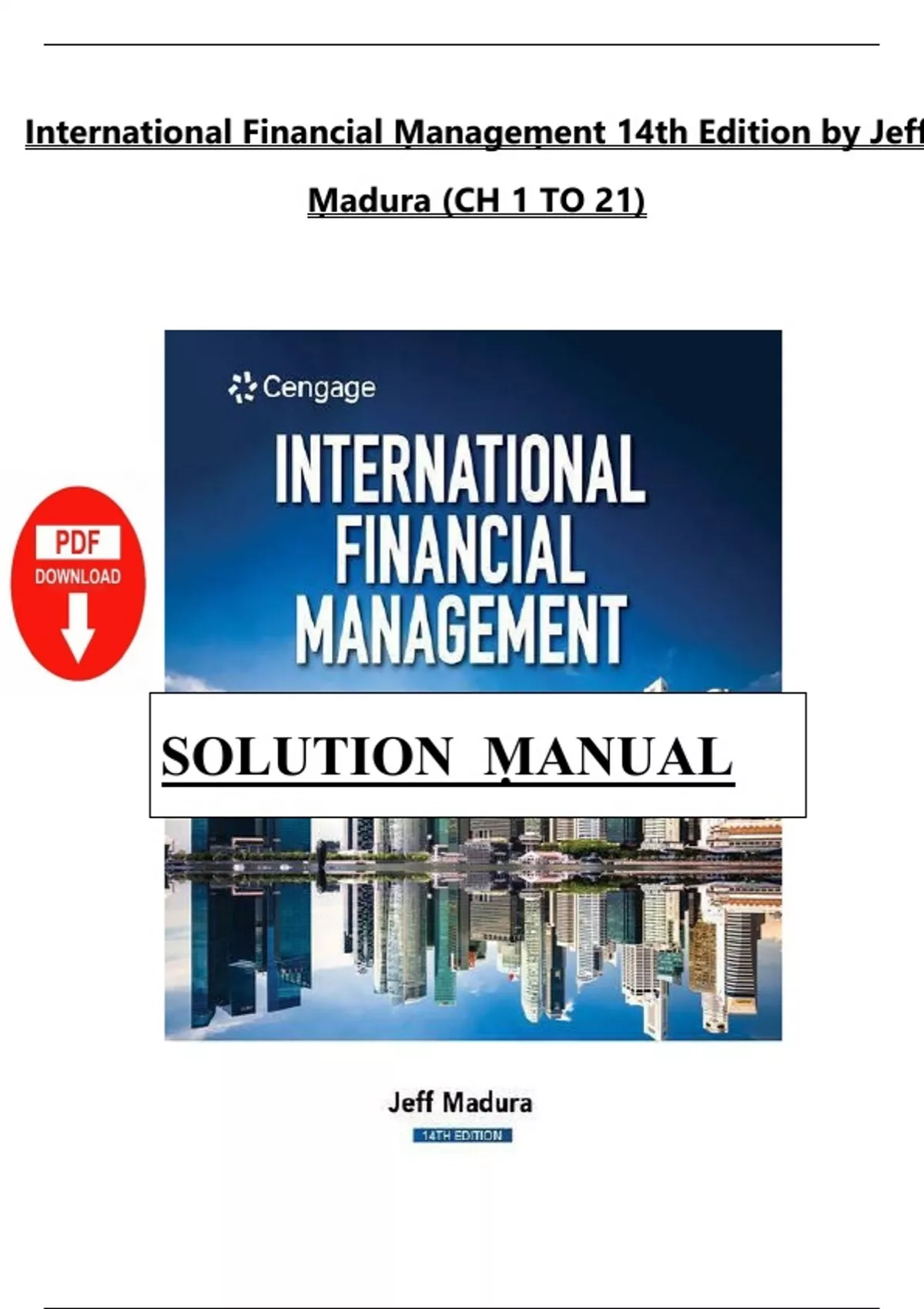 Solution Manual For International Financial Management 14th Edition by ...