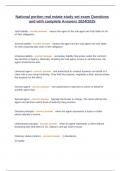 National portion real estate study set exam Questions and with complete ...