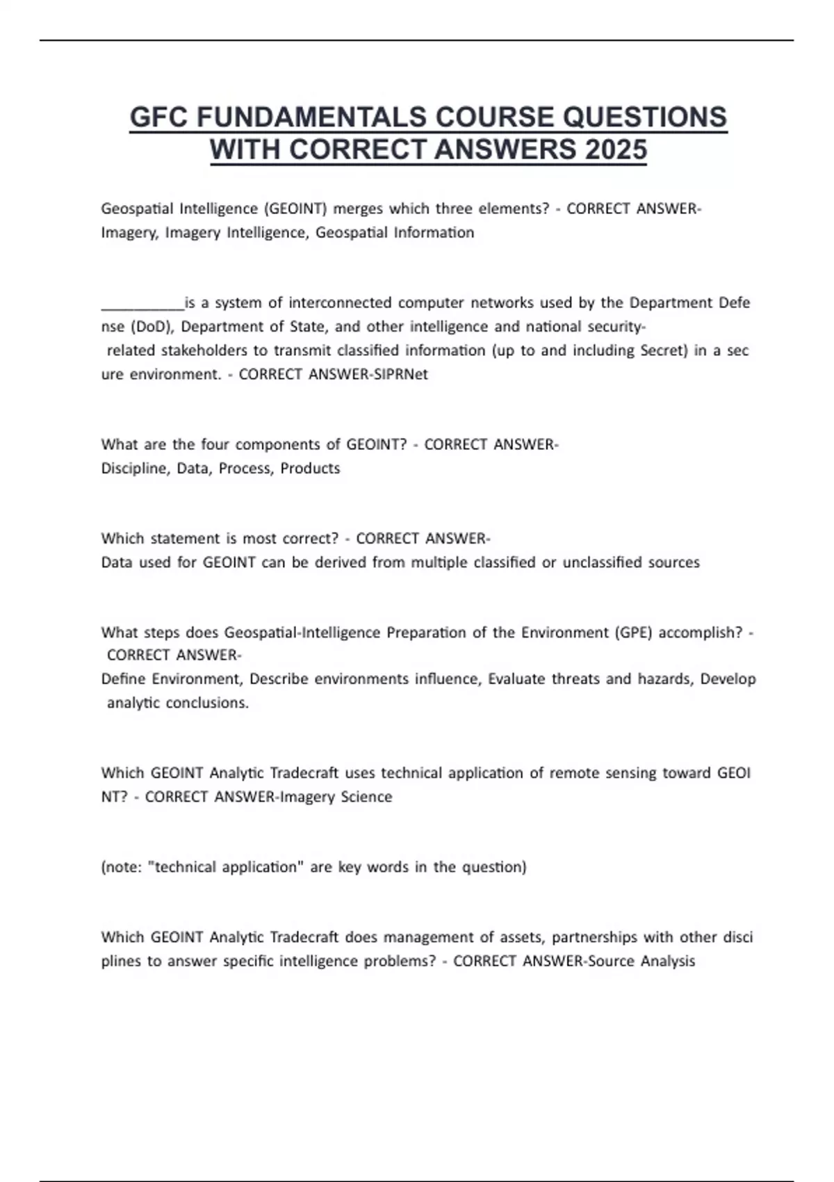 GFC FUNDAMENTALS COURSE QUESTIONS WITH CORRECT ANSWERS 2025 - GFC ...