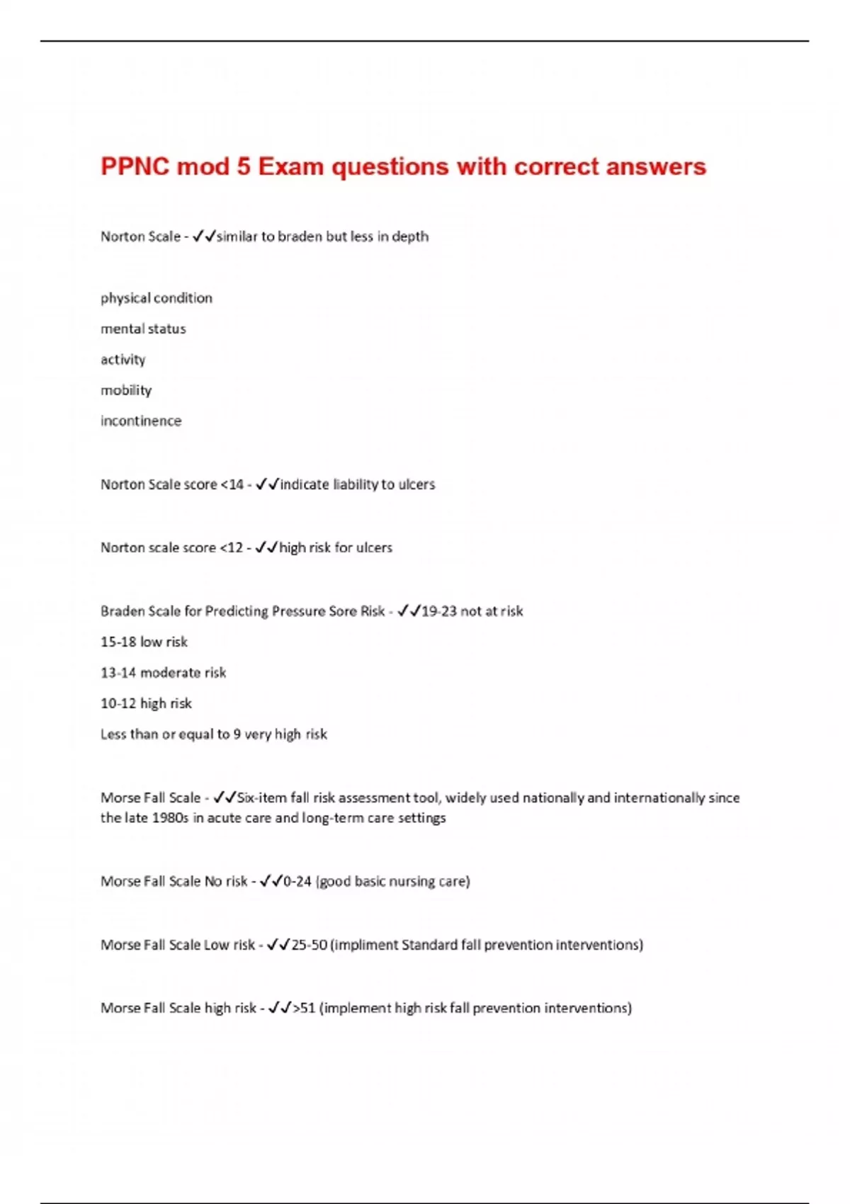 PPNC mod 5 Exam questions with correct answers - PPNC - Stuvia US