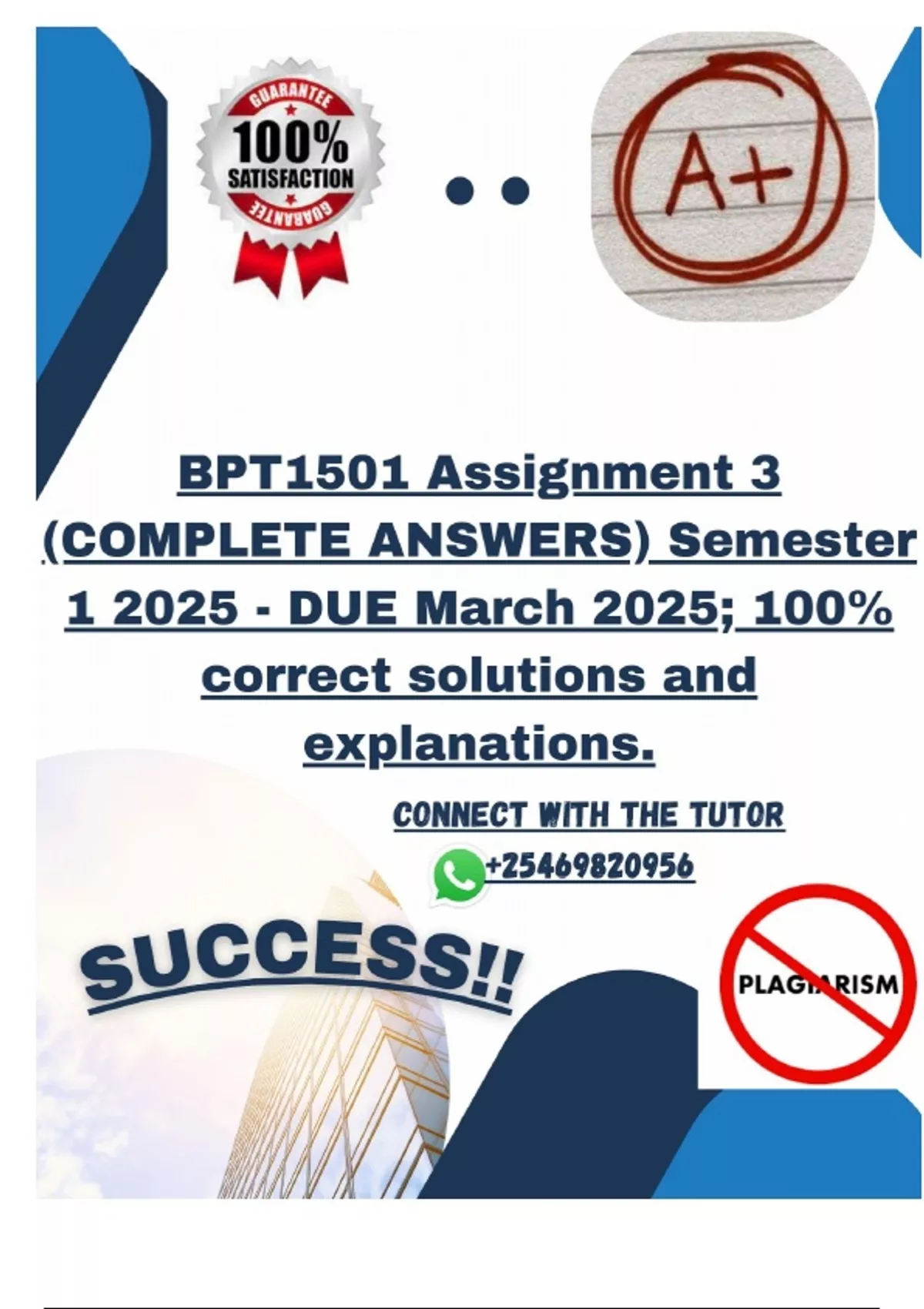 BPT1501 Assignment 3 (COMPLETE ANSWERS) Semester 1 2025 - DUE March 2025 - BPT1501 - Stuvia SA