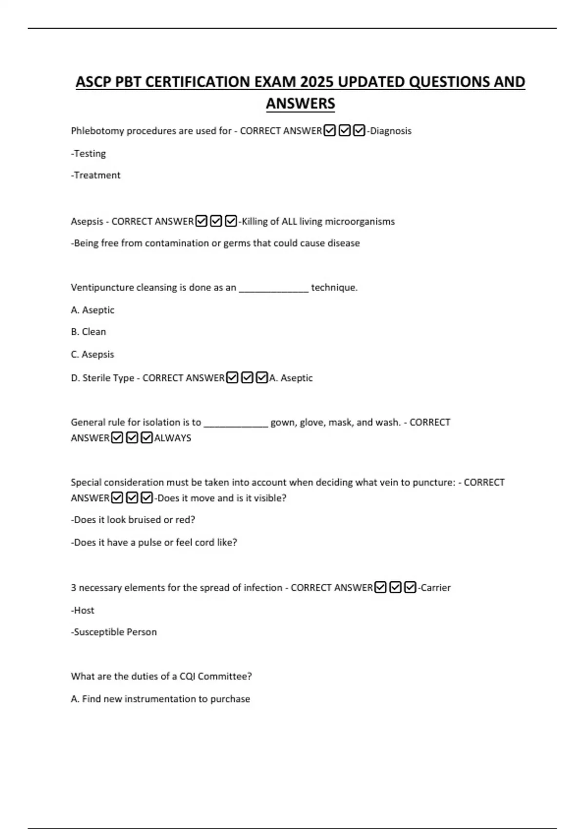 ASCP PBT CERTIFICATION EXAM 2025 UPDATED QUESTIONS AND ANSWERS - ASCP ...