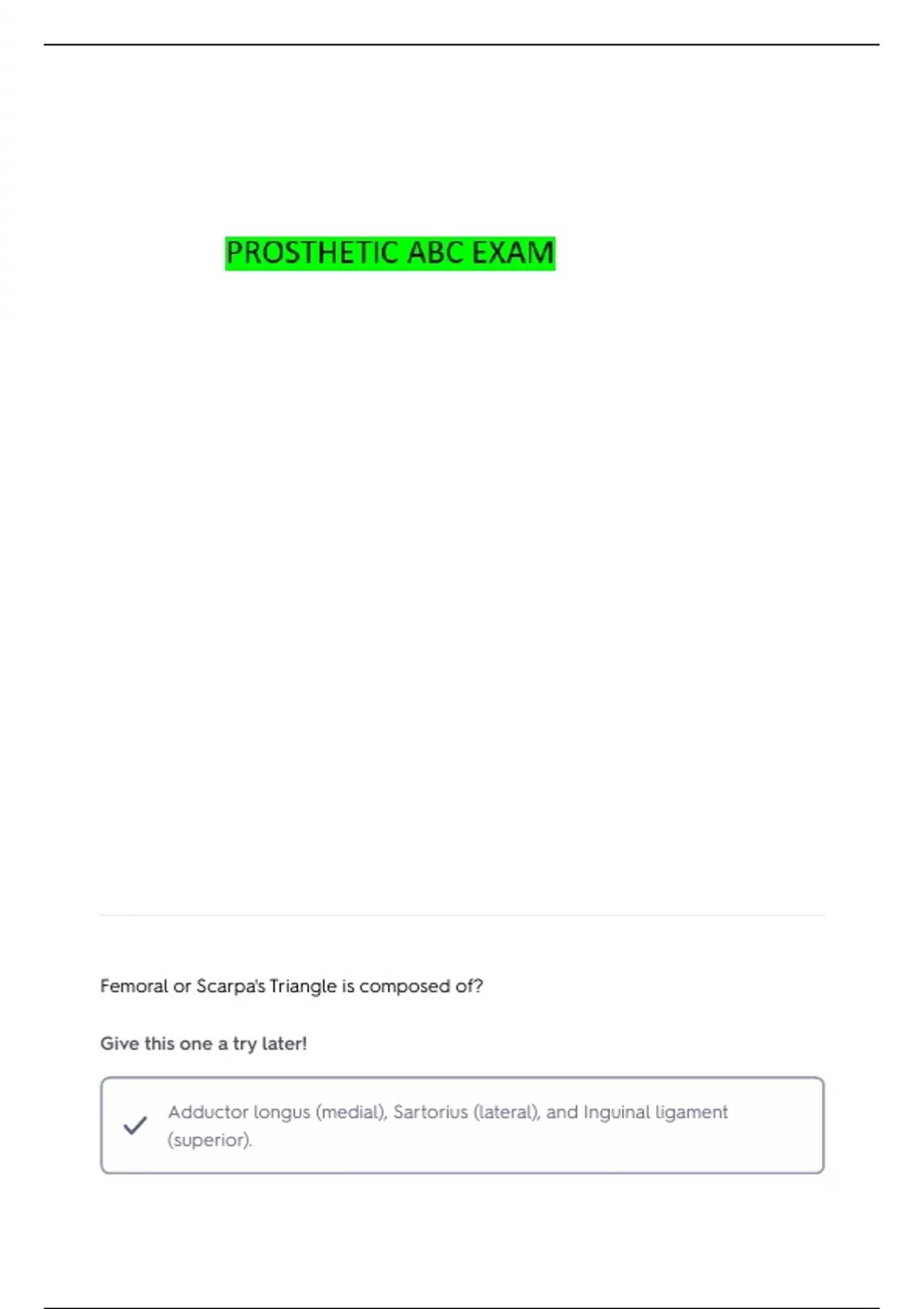 ABC PROSTHETIC EXAM QUESTIONS AND ANSWERS COMPLETE - ABC Prosthetic ...