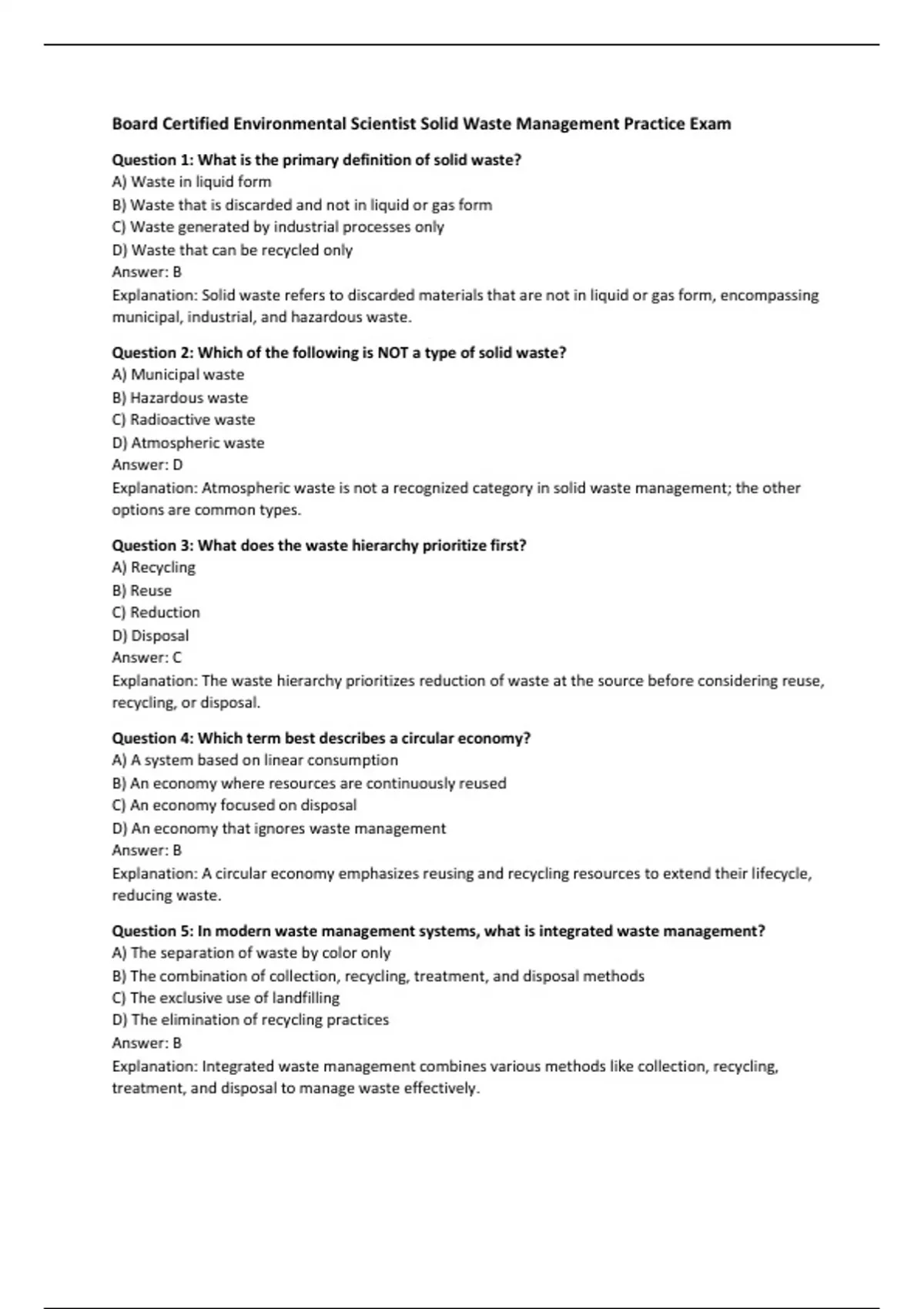 Board Certified Environmental Scientist Solid Waste Management Practice ...