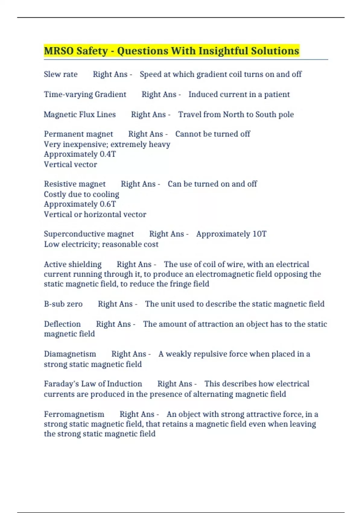 MRSO Safety - Questions With Insightful Solutions - MRSO - Stuvia US