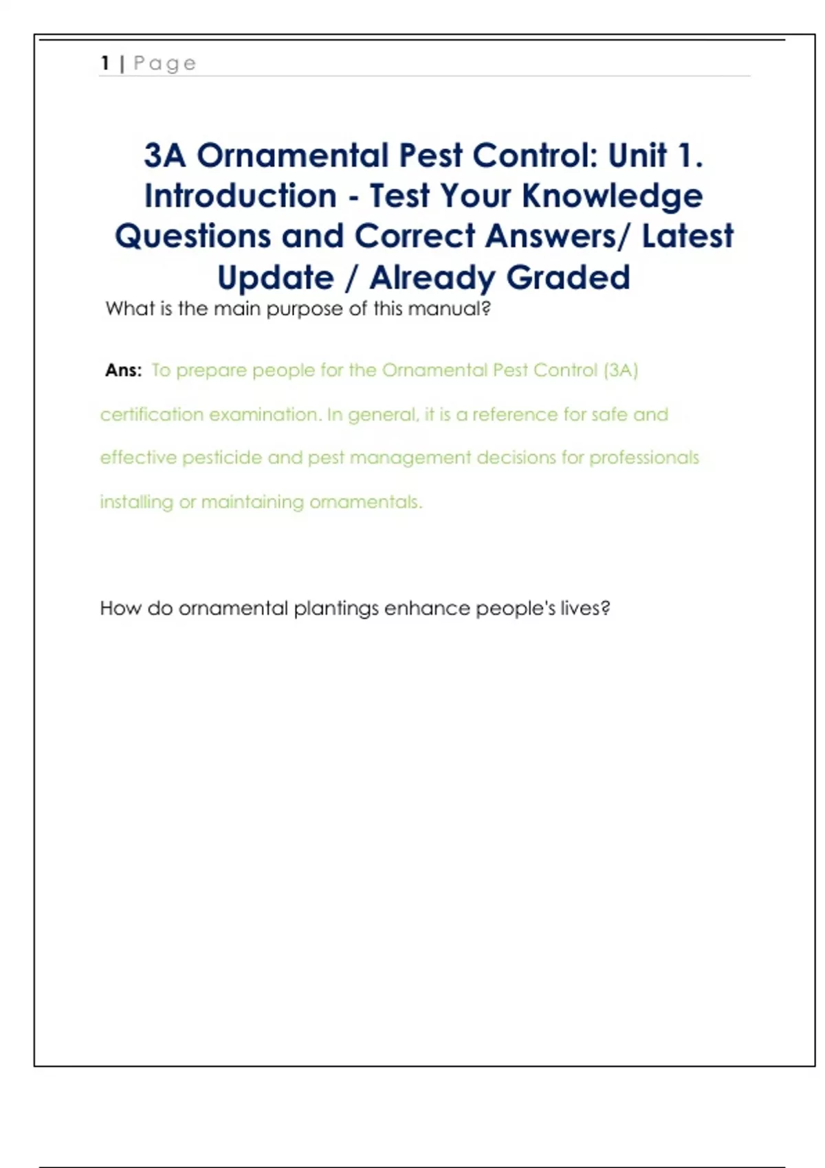 3A Ornamental Pest Control: Unit 1. Introduction - Test Your Knowledge ...