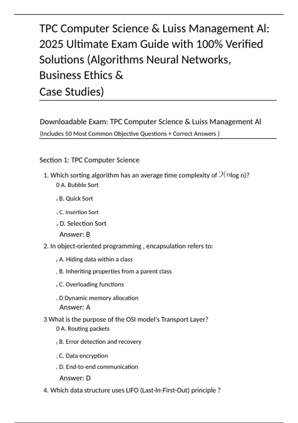 TPC Computer Science |&| Luiss Management Al| 2025 |Ultimate Exam Guide ...