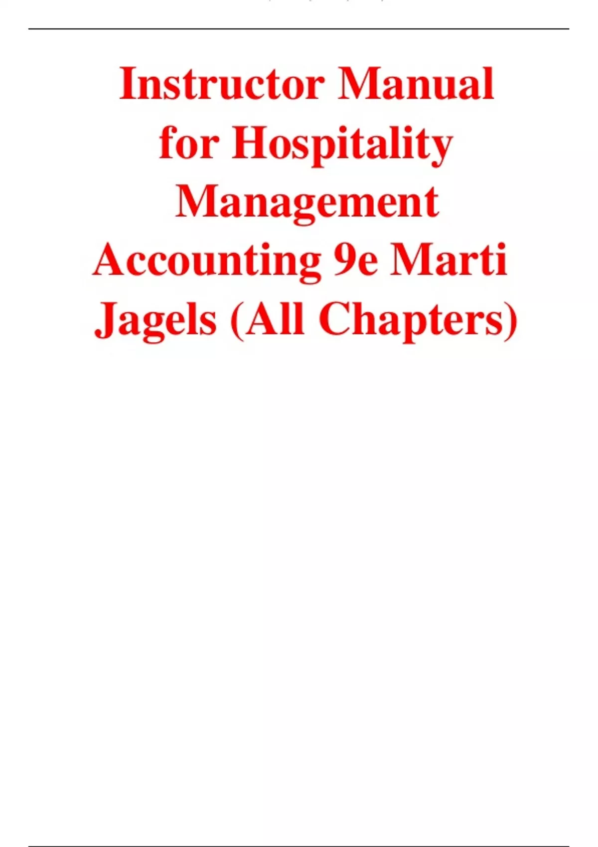 Solution Manual for Hospitality Management Accounting 9th Edition By ...