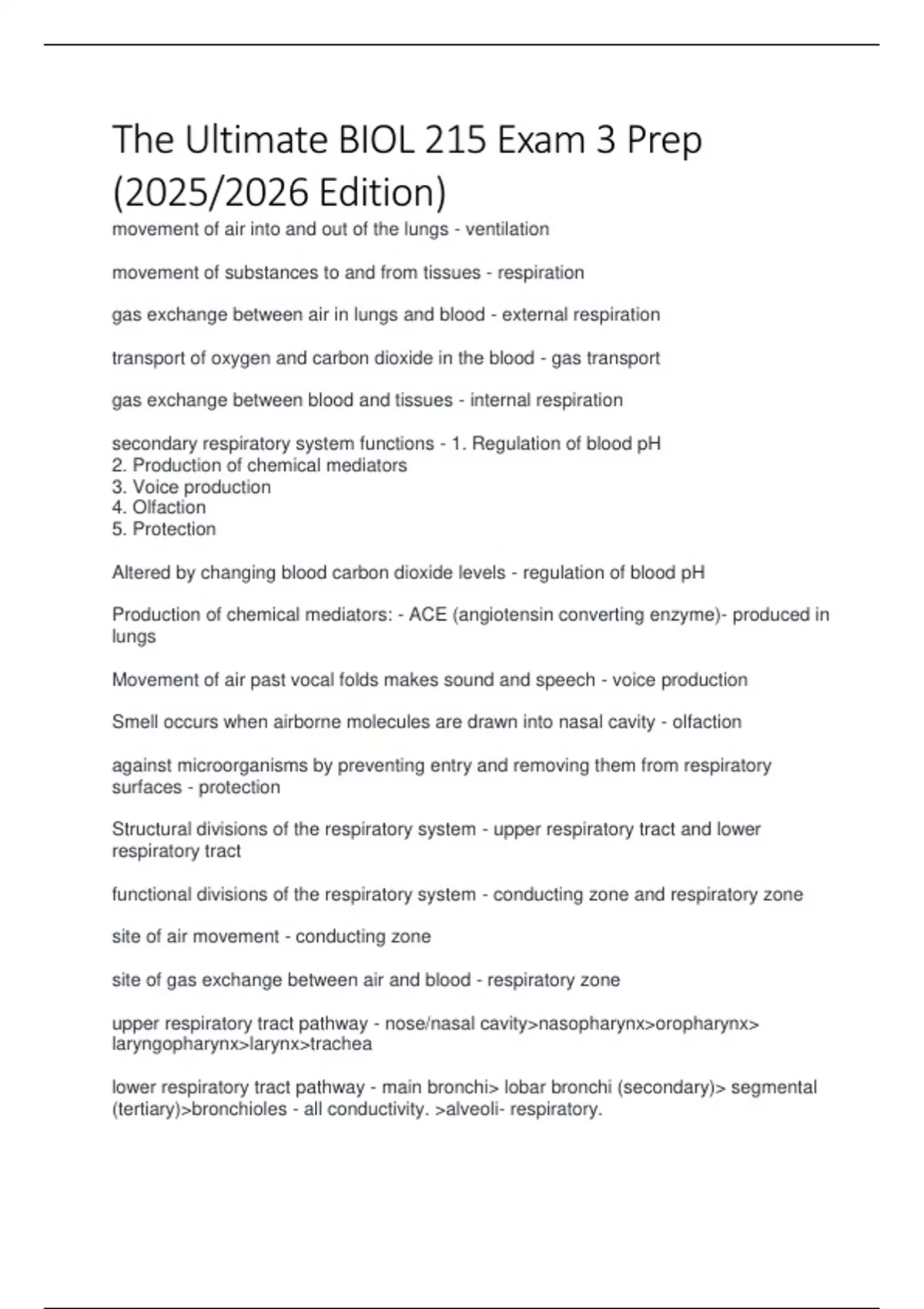 The Ultimate BIOL 215 Exam 3 Prep (2025/2026 Edition) - BIOL 215 ...