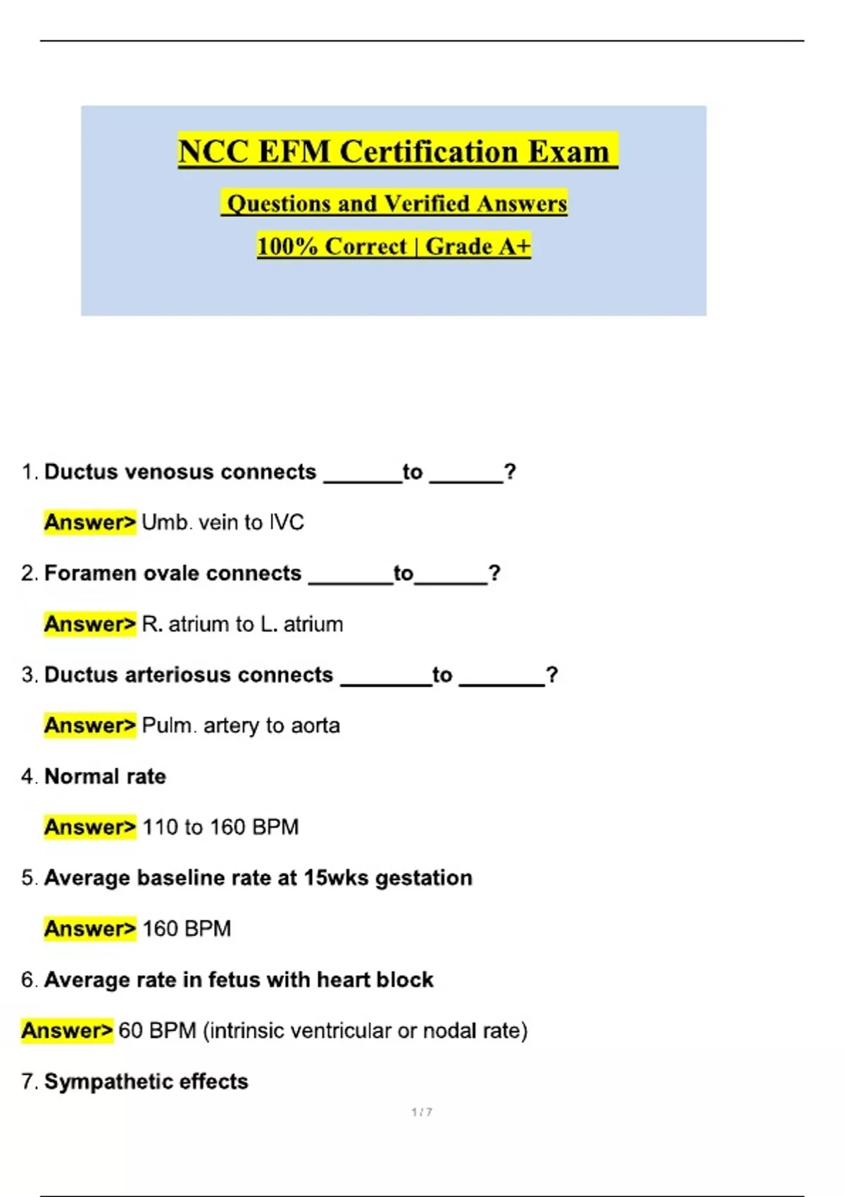 NCC EFM Certification Exam (Latest 2025 / 2026 Update) Questions and ...