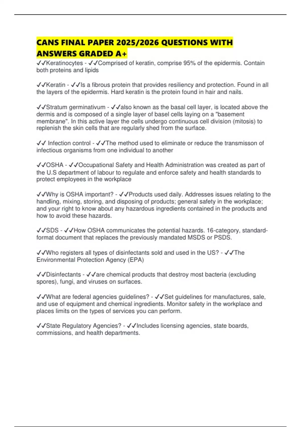CANS FINAL PAPER 2025/2026 QUESTIONS WITH ANSWERS GRADED A+ - Cans ...