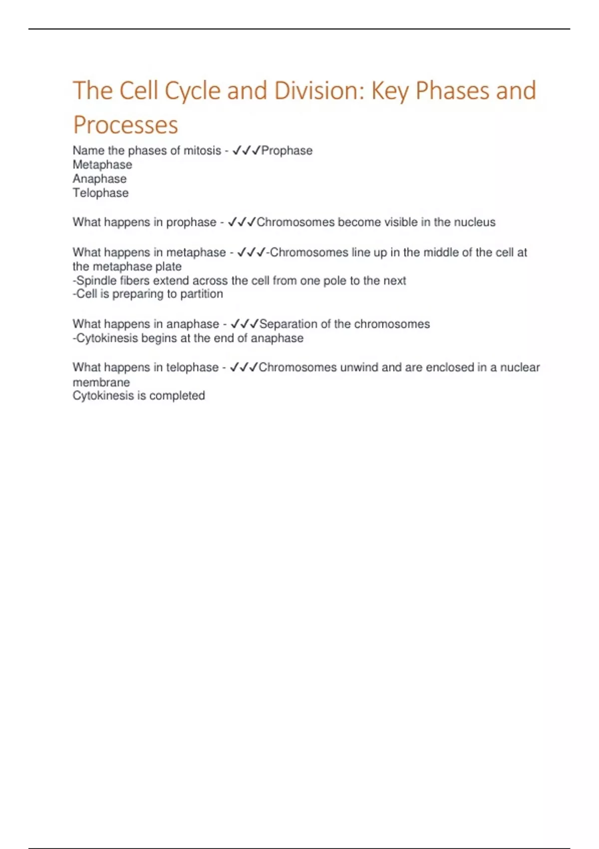 The Cell Cycle and Division: Key Phases and Processes - The Cell Cycle ...