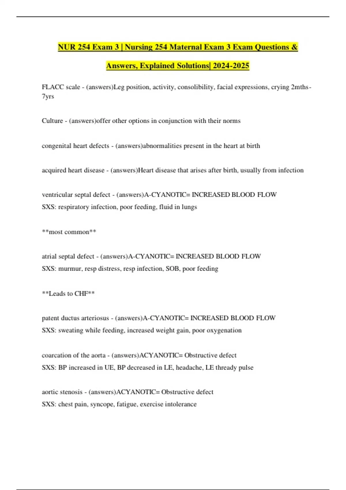 NUR 254 Exam 3 | Nursing 254 Maternal Exam 3 Exam Questions & Answers ...