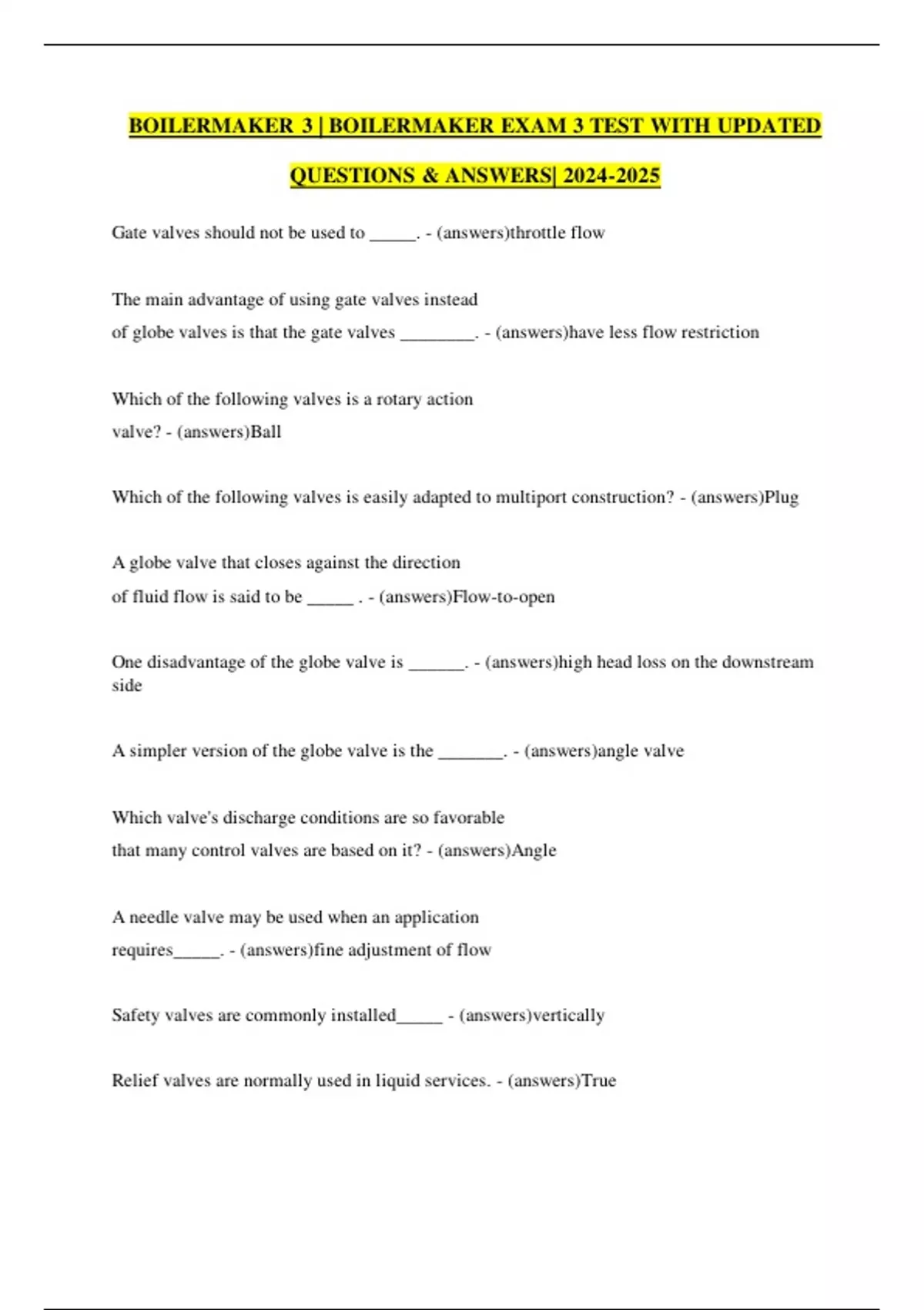 BOILERMAKER 3 | BOILERMAKER EXAM 3 TEST WITH UPDATED QUESTIONS ...