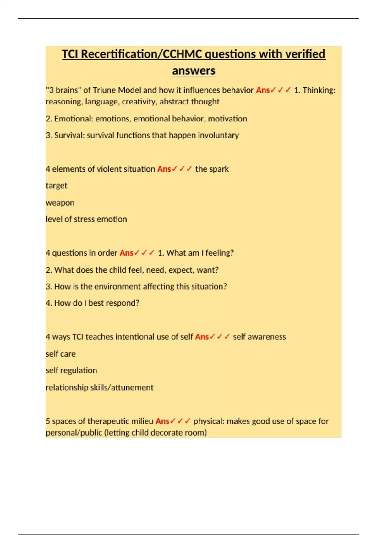 TCI Recertification/CCHMC questions with verified answers - TCI 7 ...