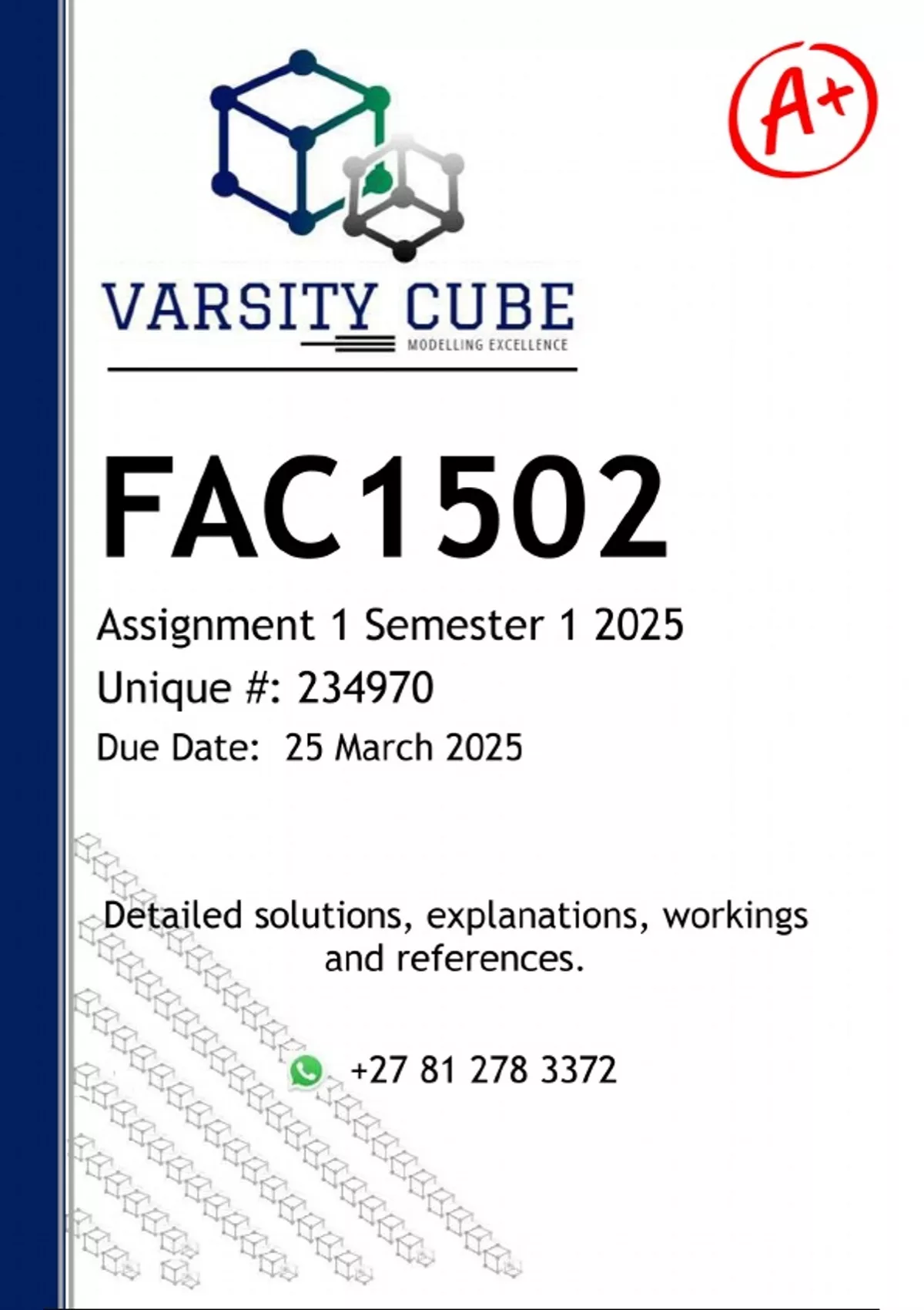 FAC1502 Assignment 1 (DETAILED ANSWERS) Semester 1 2025 - DISTINCTION ...