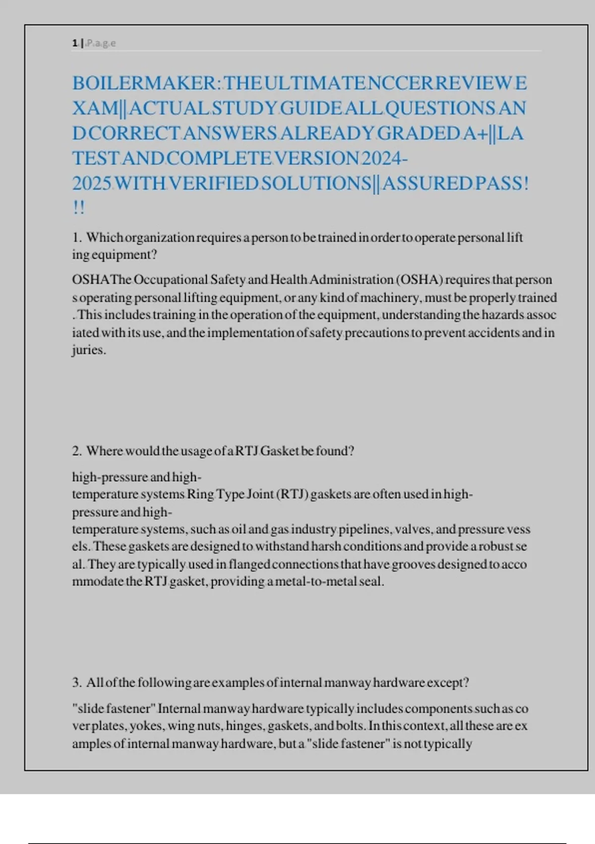 BOILERMAKER: THE ULTIMATE NCCER REVIEW EXAM|| ACTUAL STUDY GUIDE ALL ...