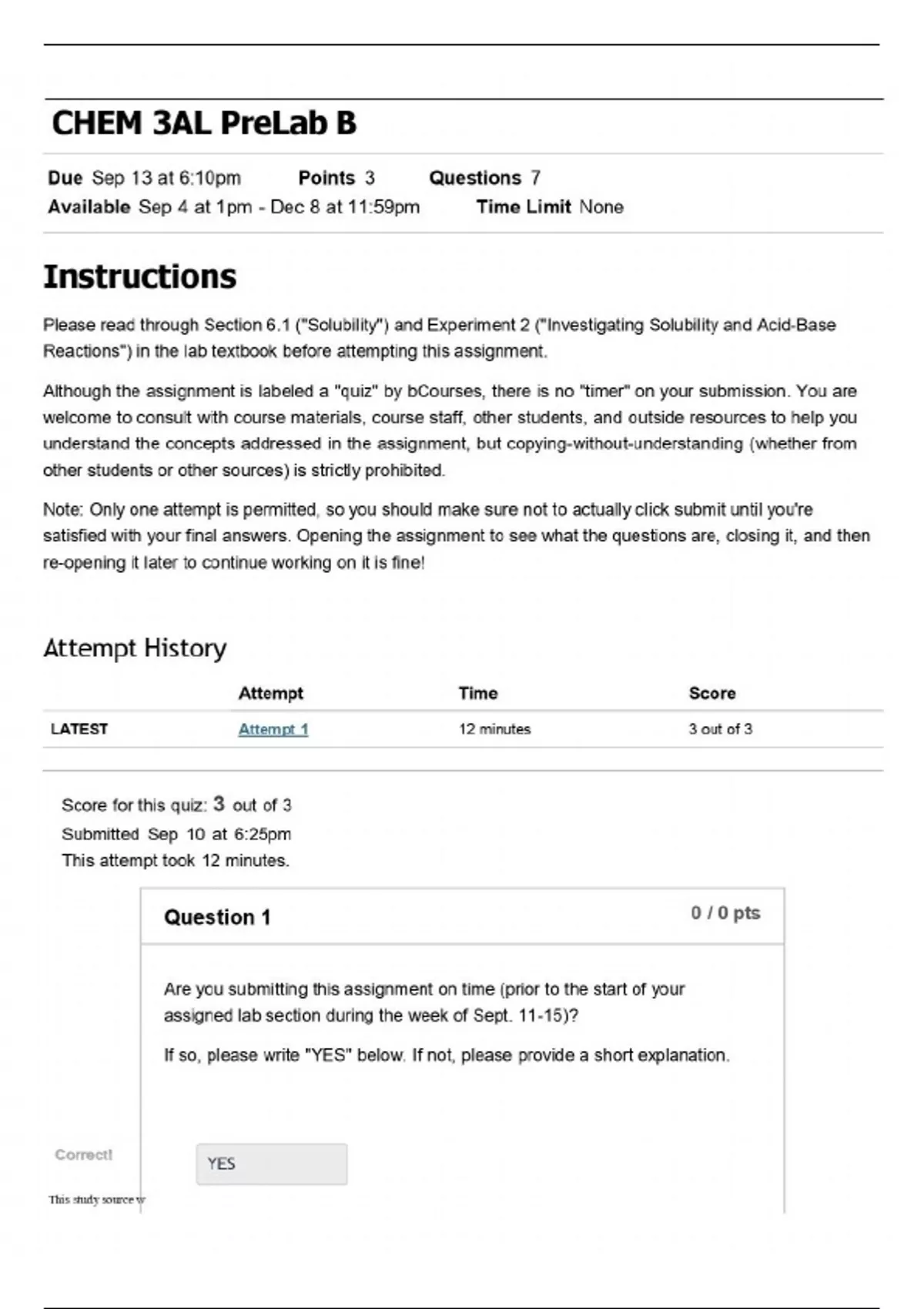 CHEM 3AL PreLab B Quiz Questions and Answers|2025 Update with complete ...