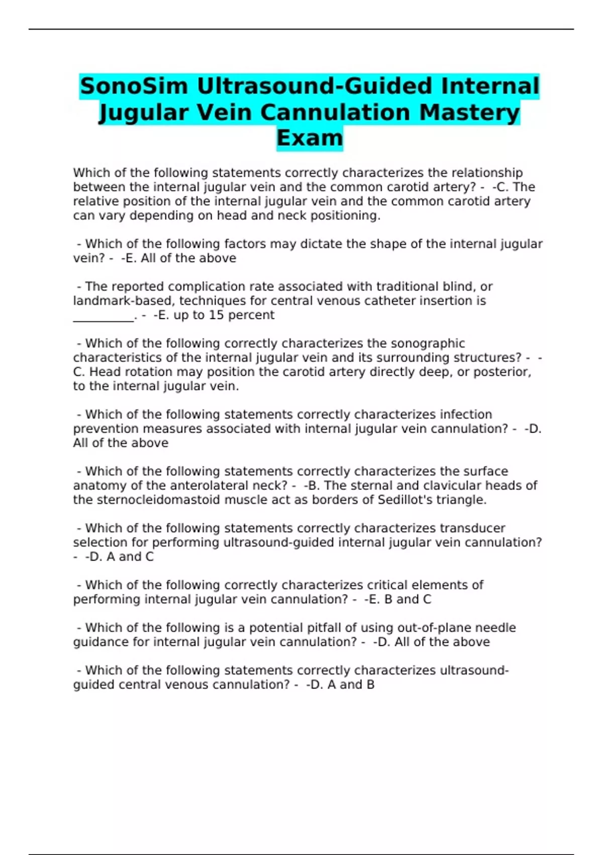 SonoSim Ultrasound-Guided Internal Jugular Vein Cannulation Mastery ...