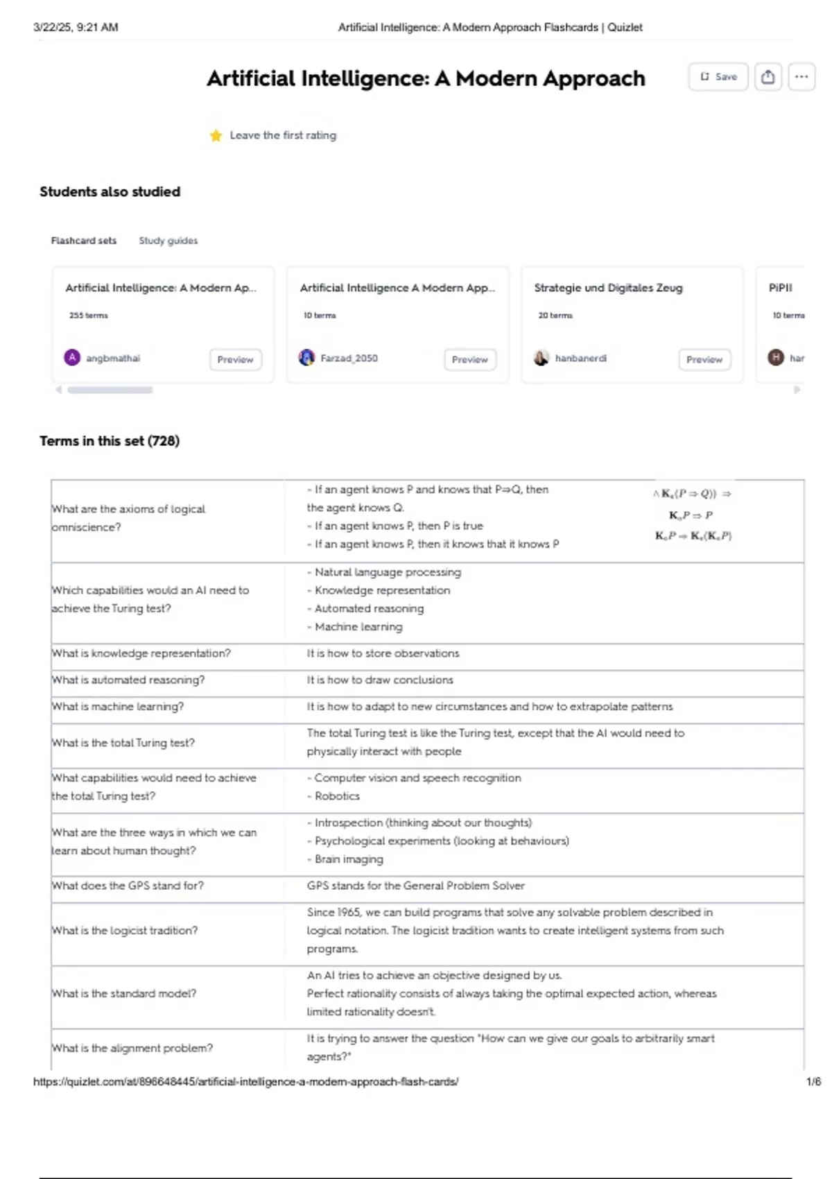Artificial Intelligence_ A Modern Approach COMPLETE QUESTIONS AND ANSWERS | 100% RATED CORRECT ...
