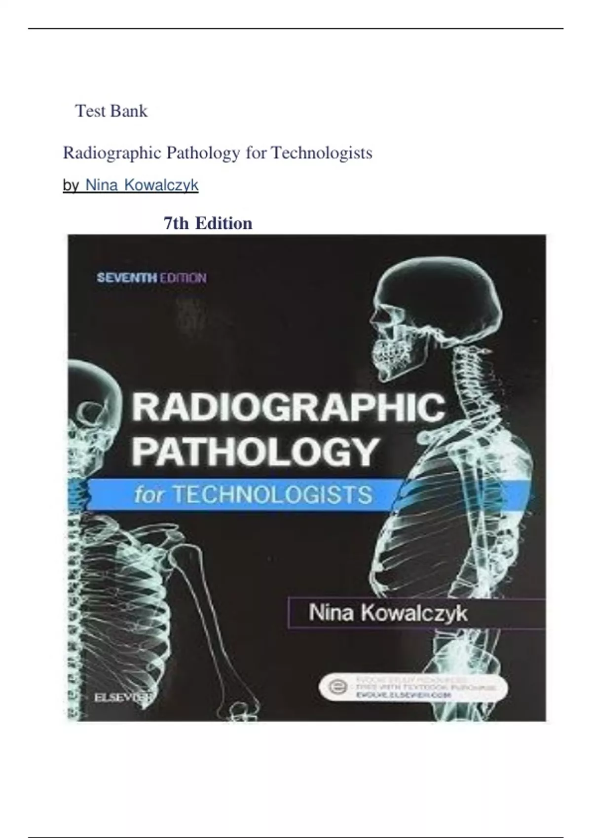 Test bank for radiographic pathology for technologists 7th edition by ...