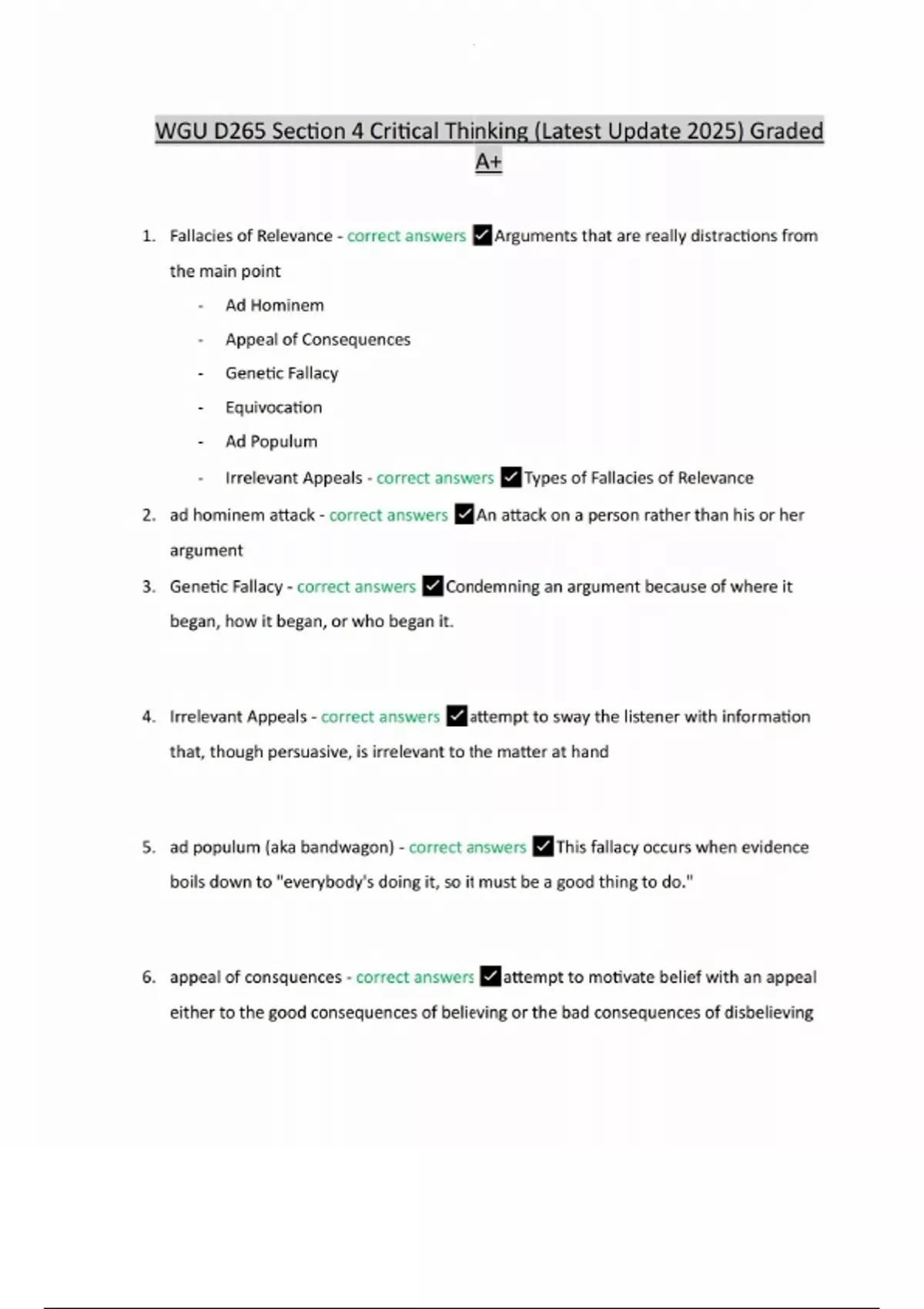 WGU D265 Section 4 Critical Thinking (Latest Update 2025) Graded A+ ...