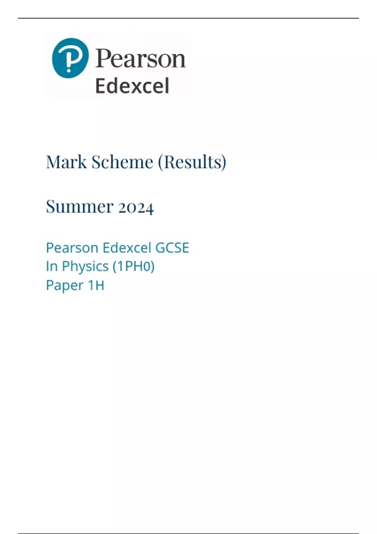 [Verified] May 2024 Edexcel GCSE Higher-Tier Physics Past Paper 1 Mark ...