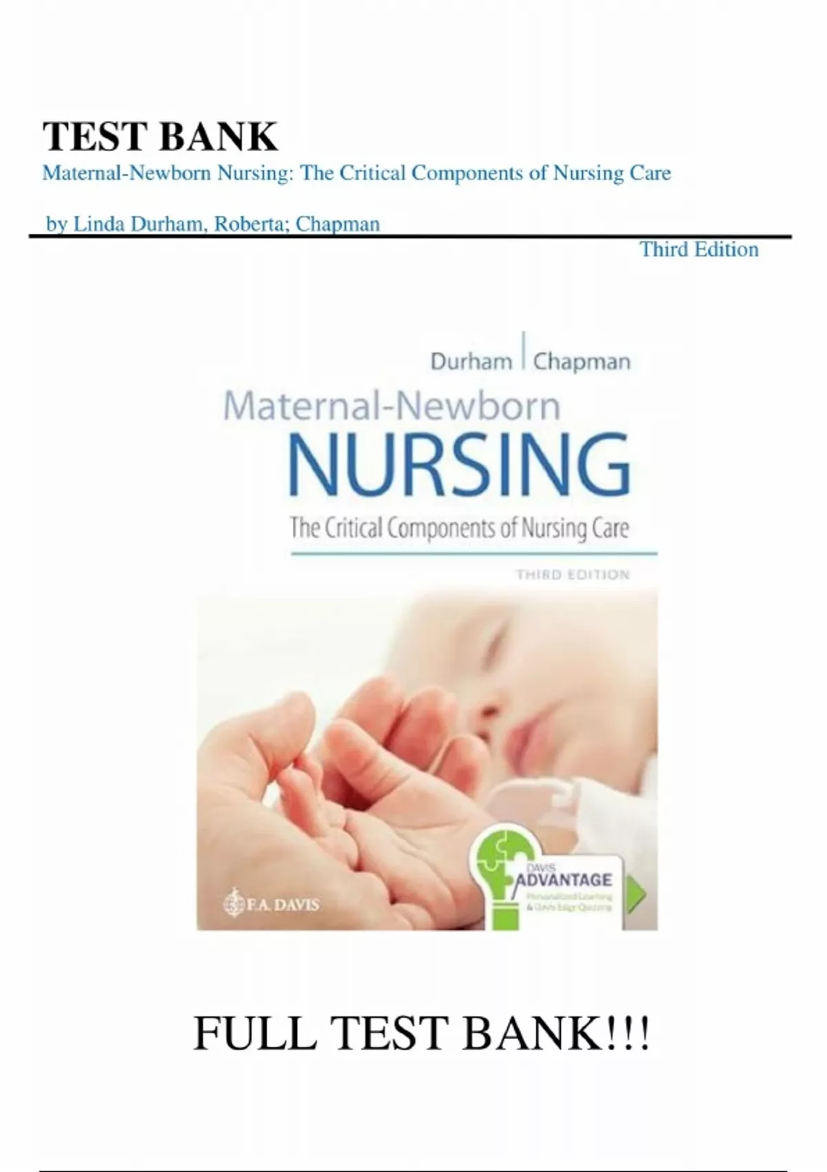 TEST BANK for Maternal-Newborn Nursing: The Critical Components of ...
