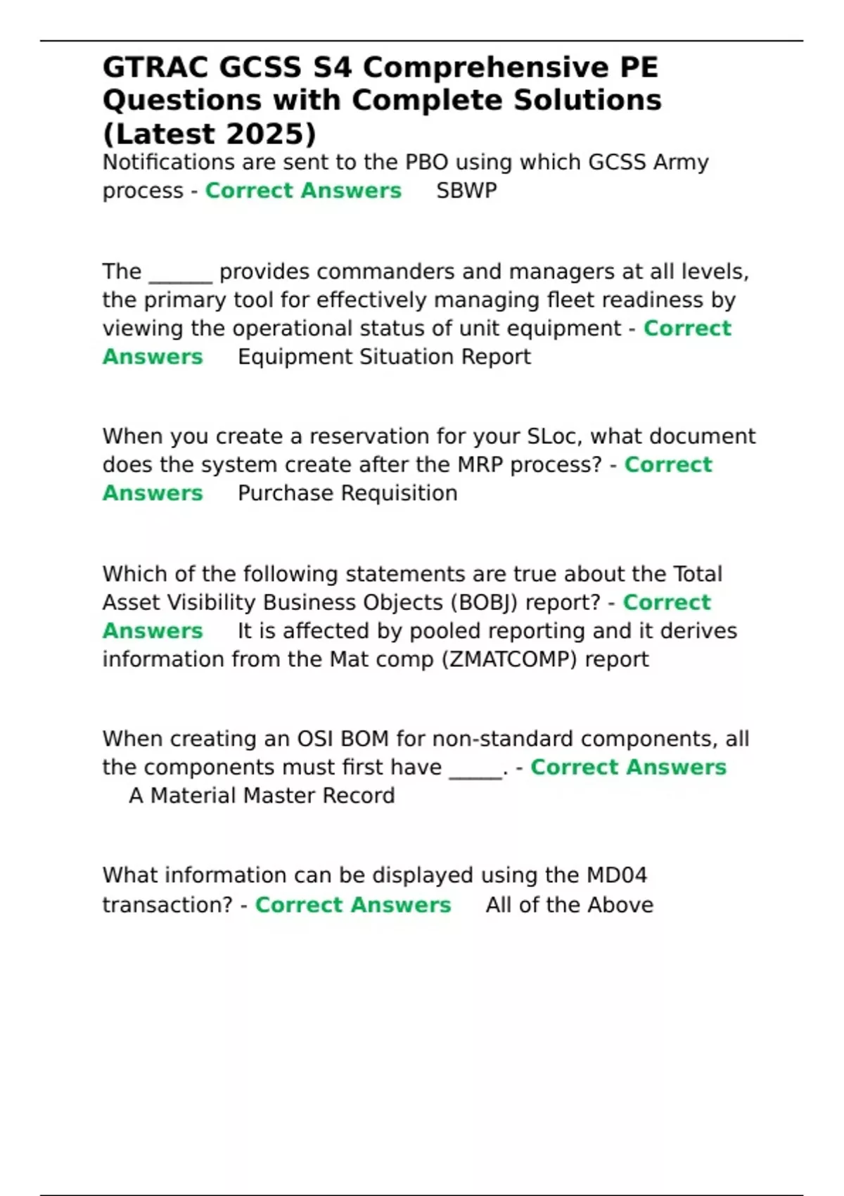 GTRAC GCSS S4 Comprehensive PE Questions with Complete Solutions ...