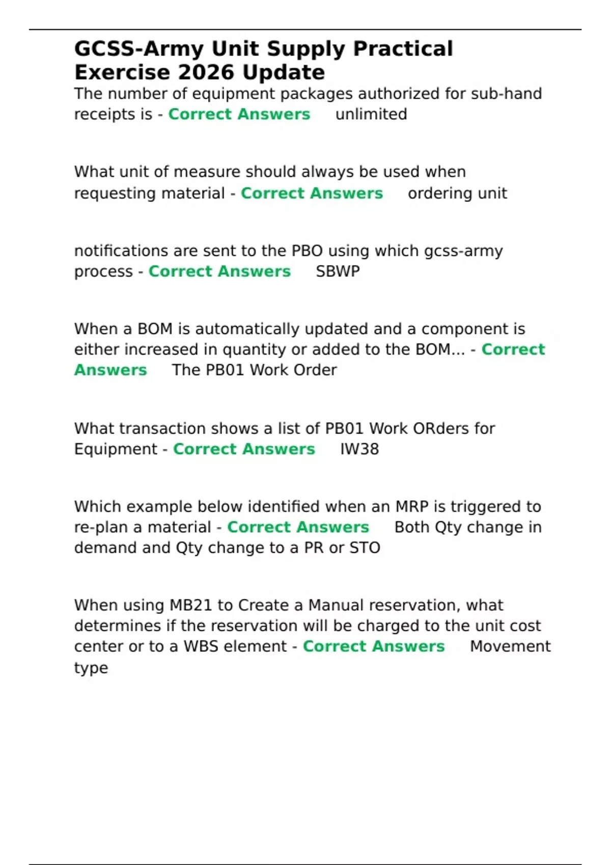 GCSS-Army Unit Supply Practical Exercise 2026 Update - GCSS-Army SSA ...