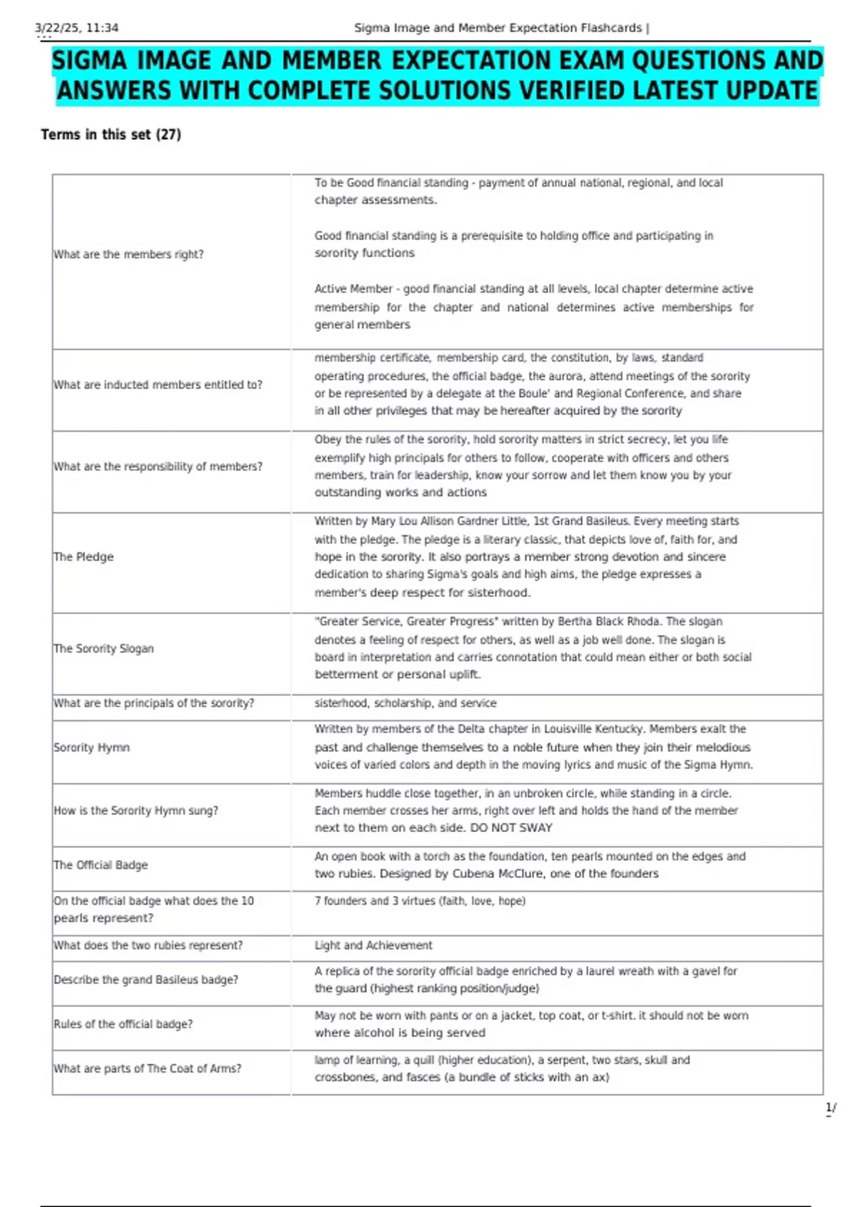 SIGMA IMAGE AND MEMBER EXPECTATION EXAM QUESTIONS AND ANSWERS WITH ...