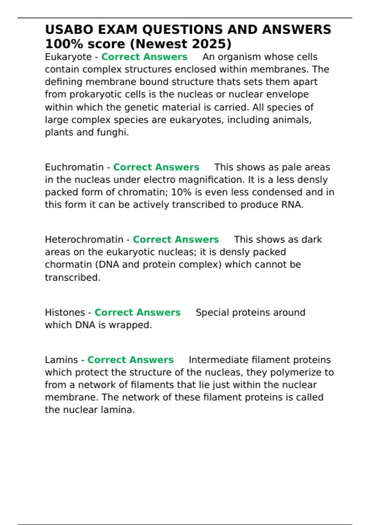 USABO Open Exam Questions with Complete Solutions (Latest 2025) - USABO ...