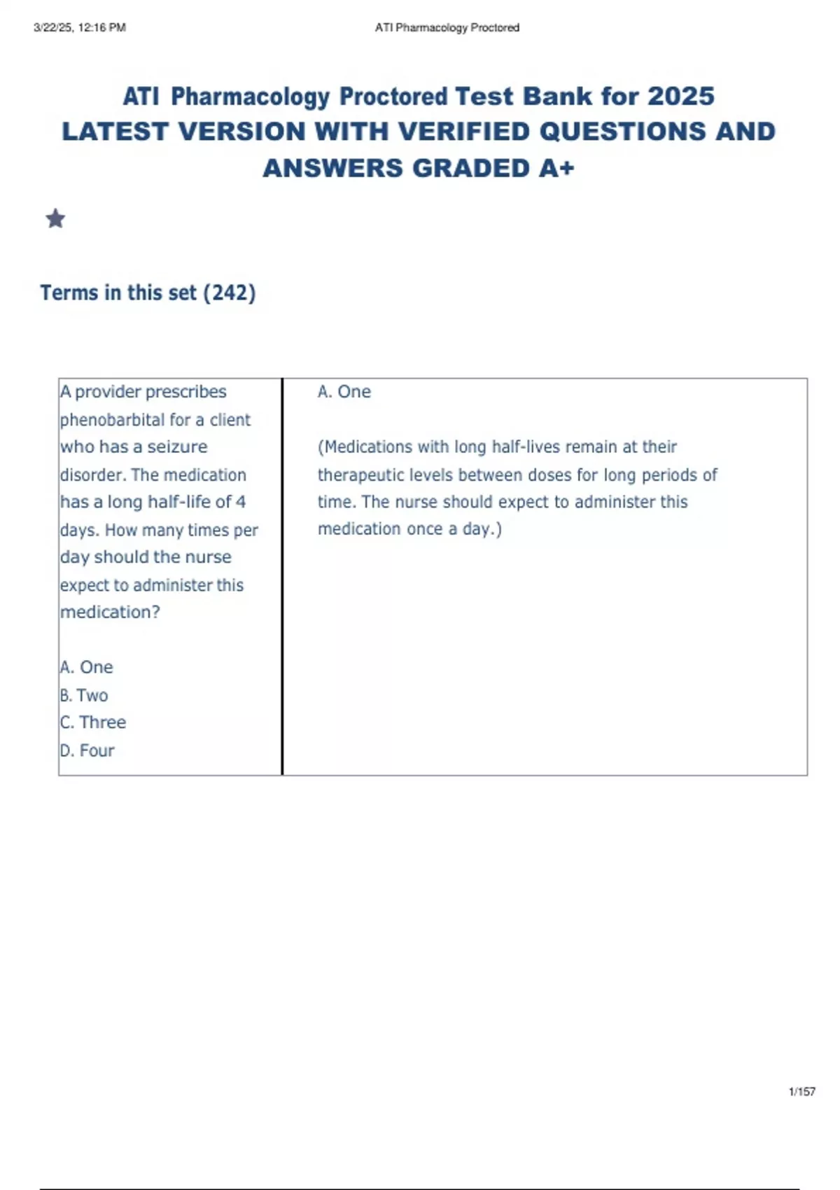 ATI Pharmacology Proctored Test Bank for 2025 LATEST VERSION WITH ...