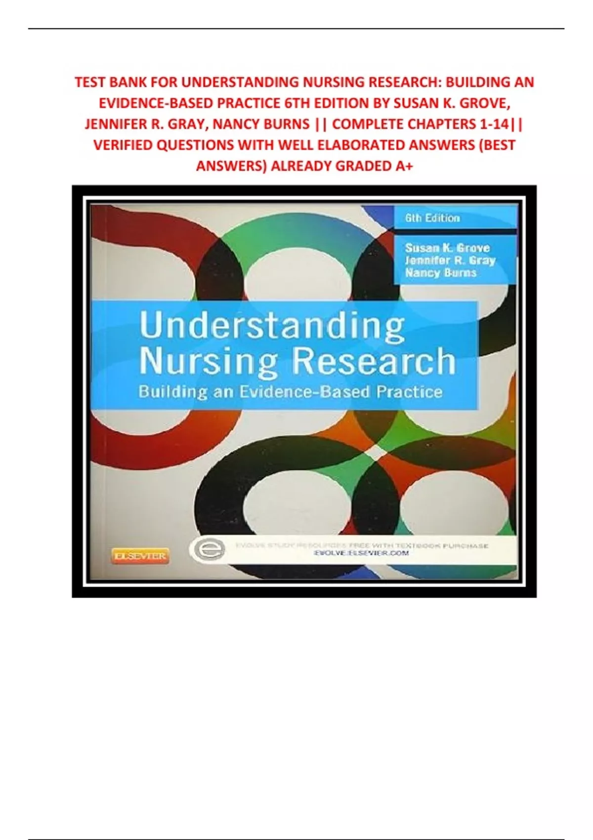 TEST BANK FOR UNDERSTANDING NURSING RESEARCH: BUILDING AN EVIDENCE ...