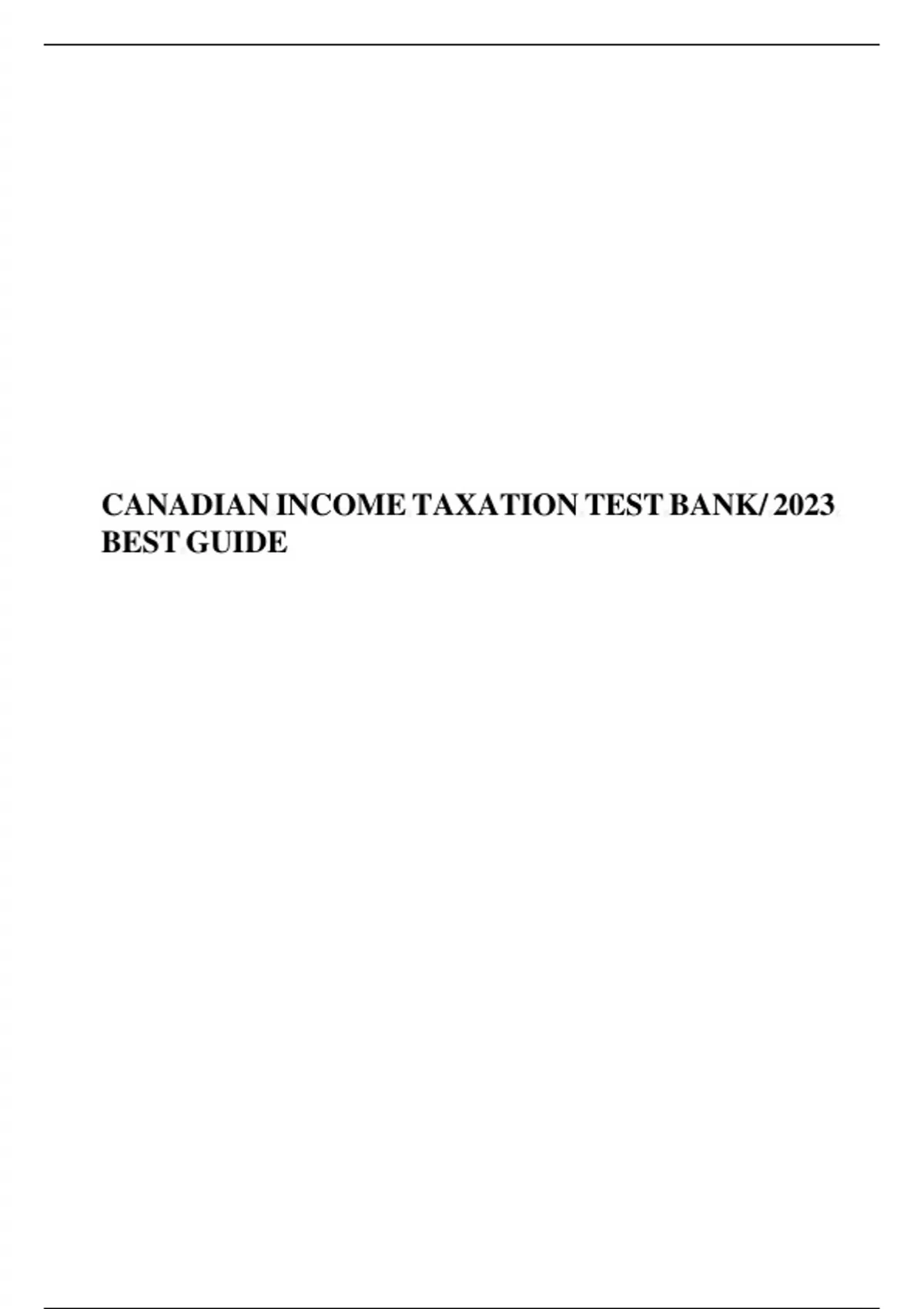 Solution Manual - Canadian Income Taxation Planning and Decision Making ...