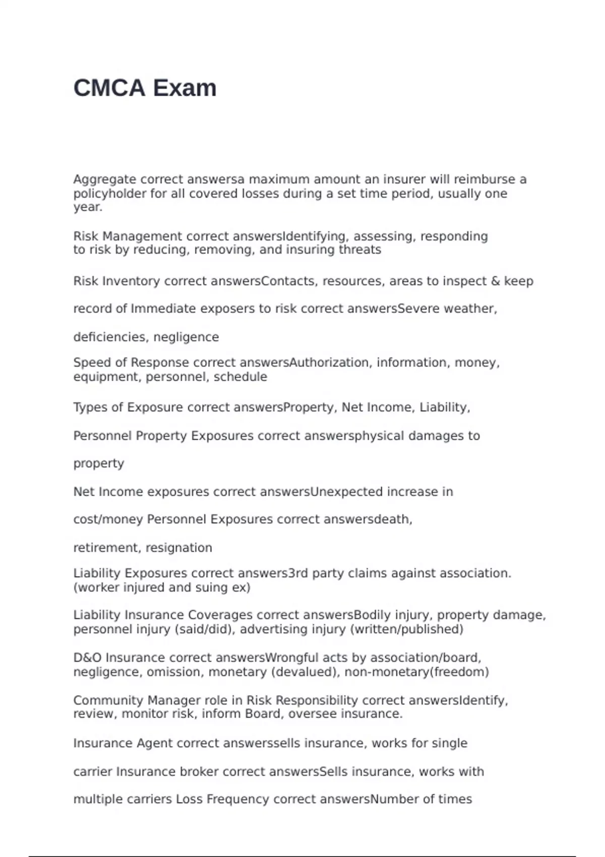 CMCA Exam with 100% correct answers 2025 - CMCA Exa - Stuvia US