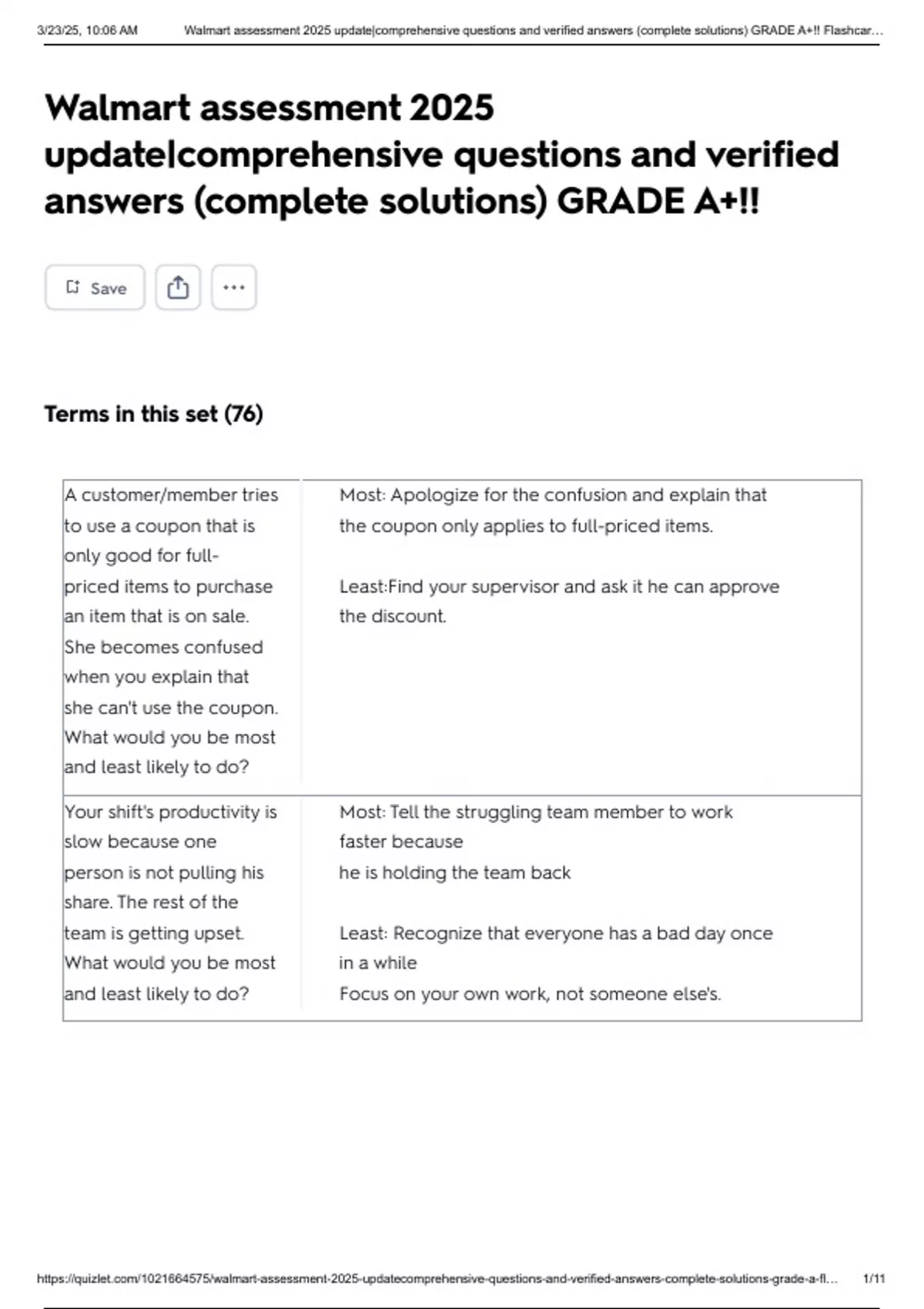 Walmart assessment 2025 update|comprehensive questions and verified ...