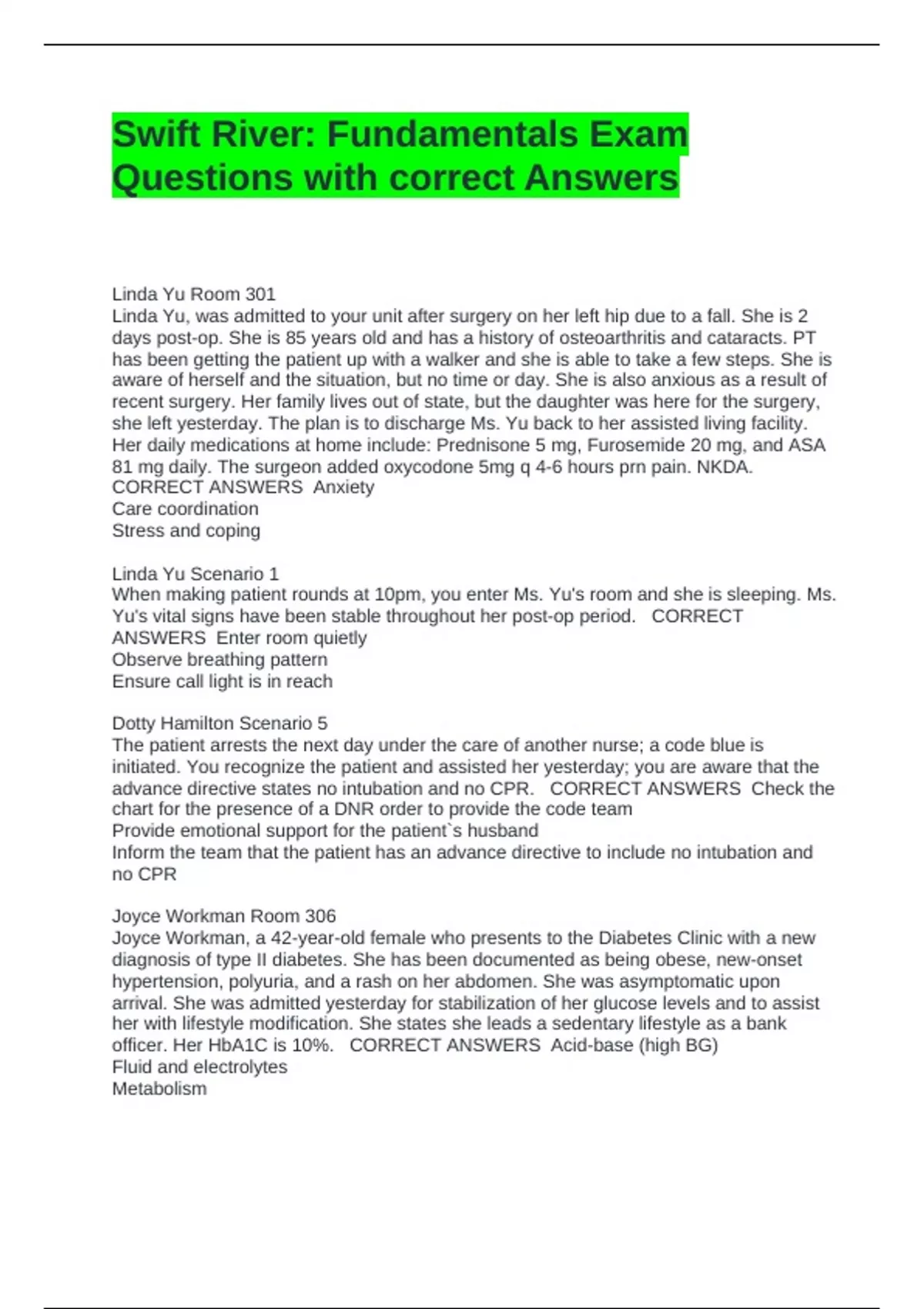 Swift River Fundamentals Exam Questions with correct Answers - Swift ...