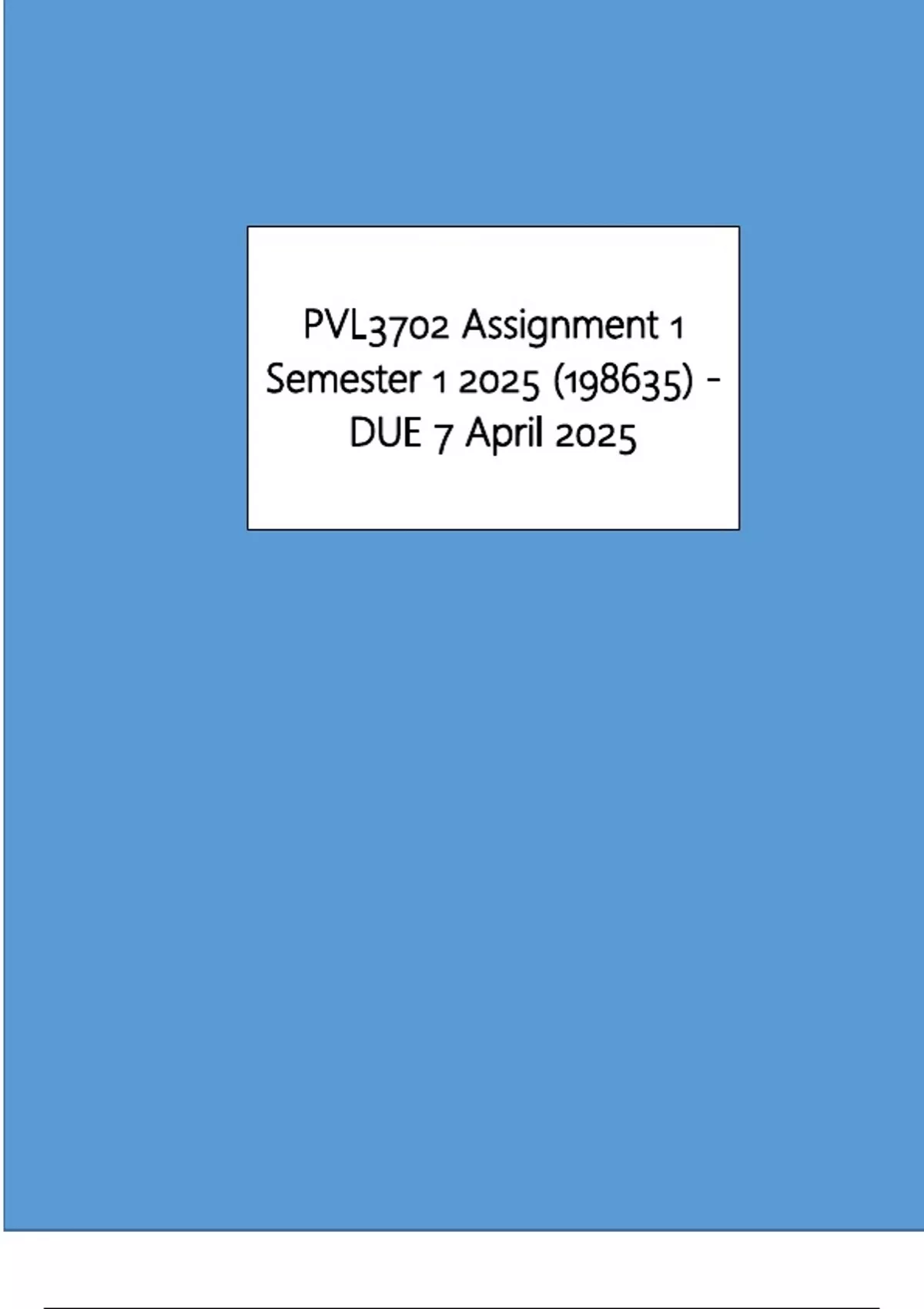 PVL3702 Assignment 1 (COMPLETE ANSWERS) Semester 1 2025 (198635) - DUE 7 April 2025 - UNISA ...