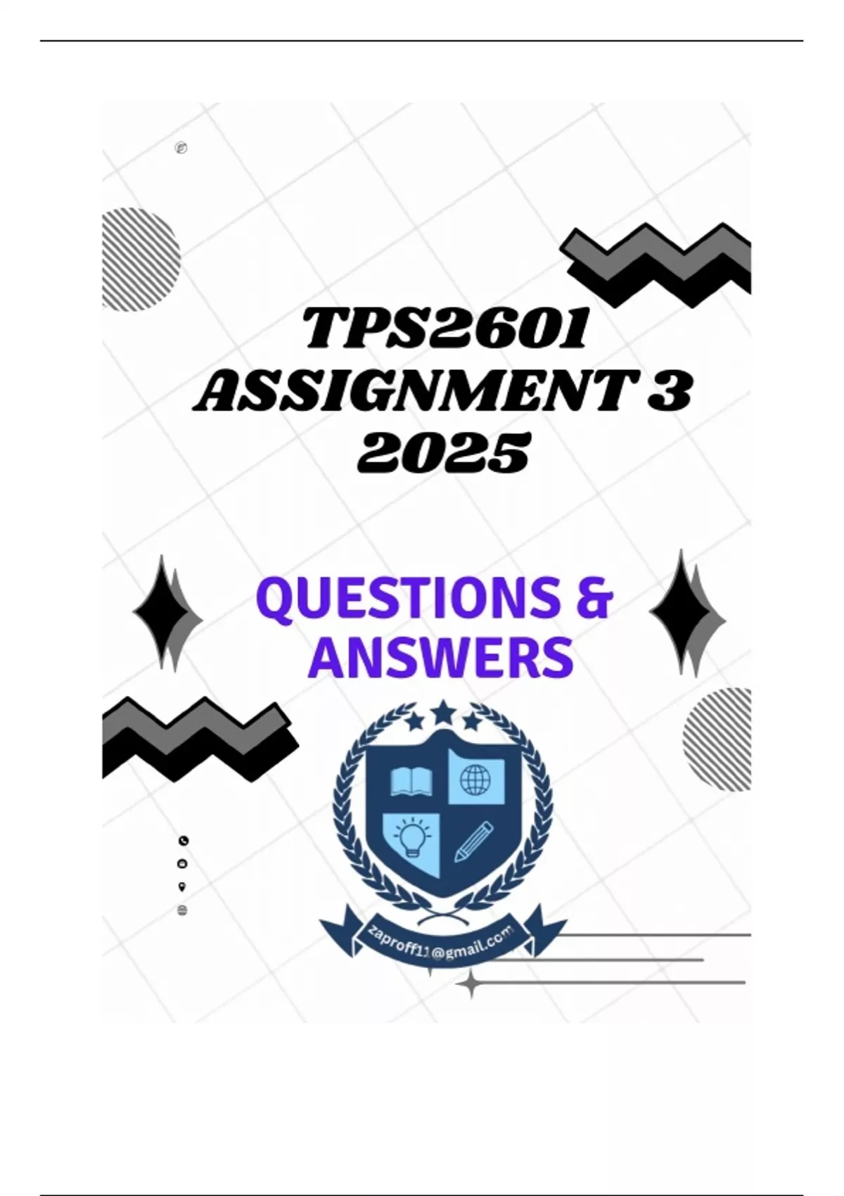 TPS2601 ASSIGNMENT 3 2025 - TPS2601 (TPS2601) - Stuvia SA