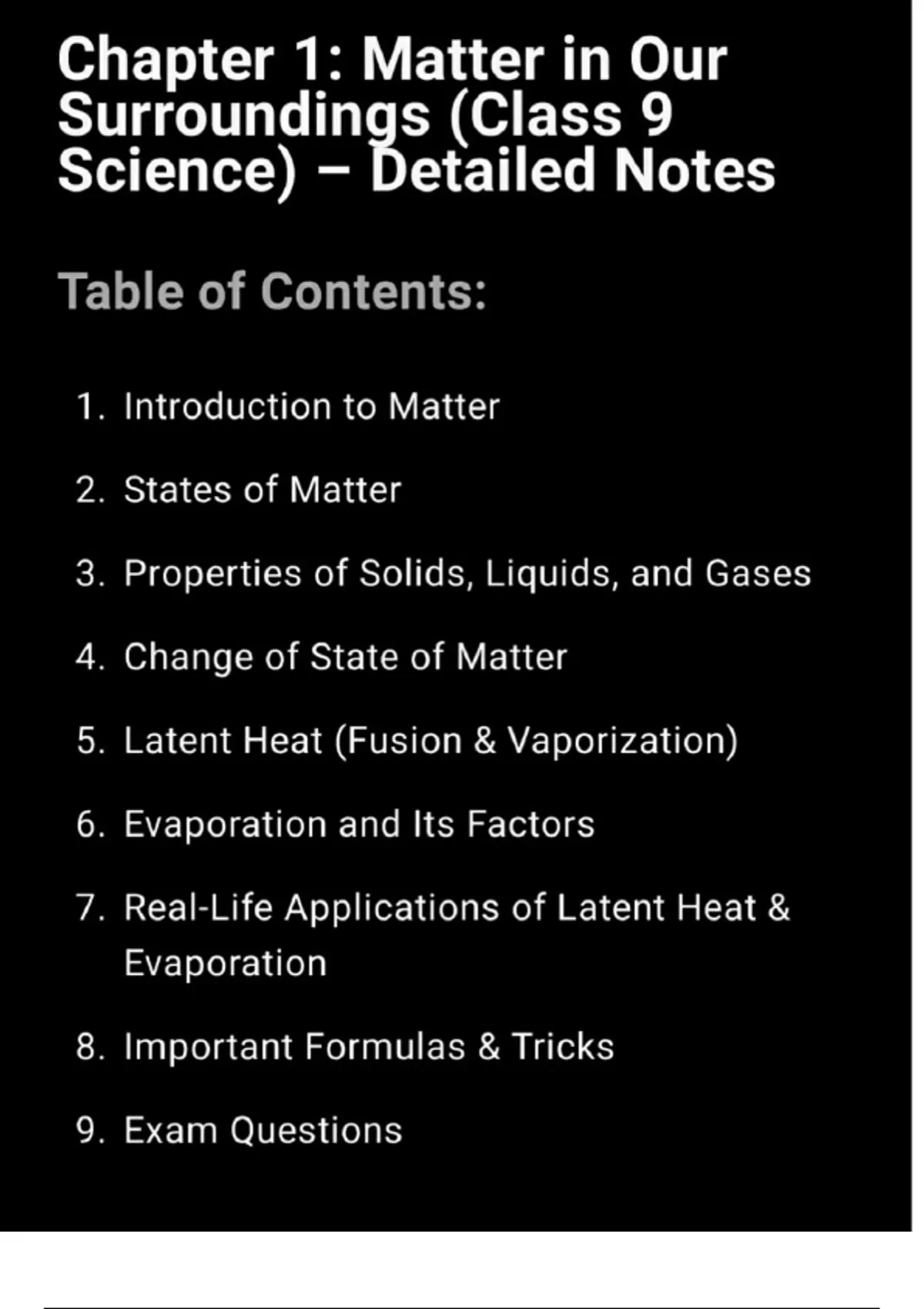 Class 9 Science - Matter in Our Surroundings (Detailed Notes + Examples ...