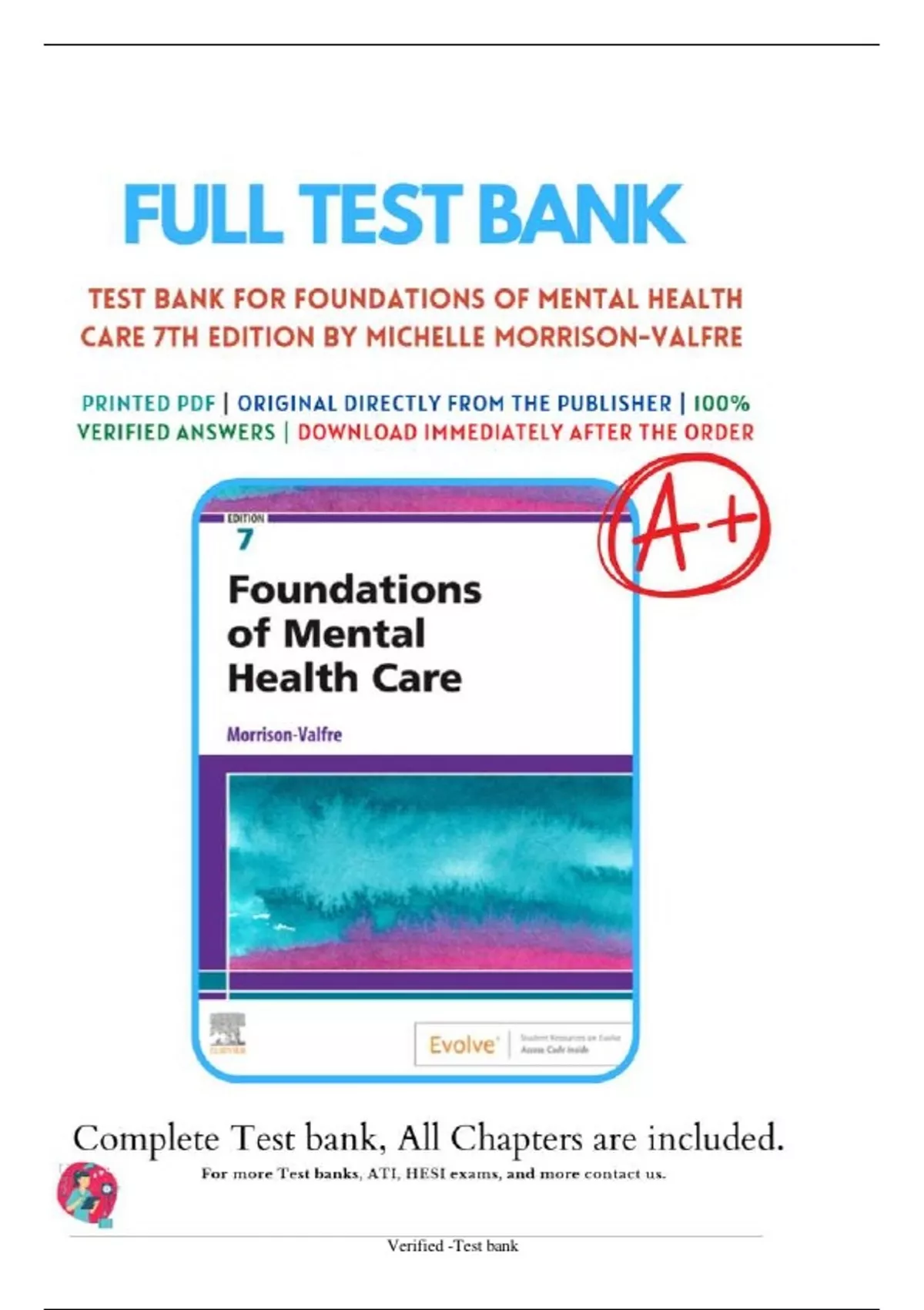 Test Bank For Foundations of Mental Health Care, 7th Edition (Morrison ...
